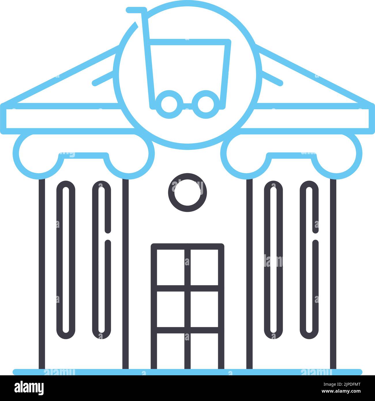 retail bank line icon, outline symbol, vector illustration, concept ...