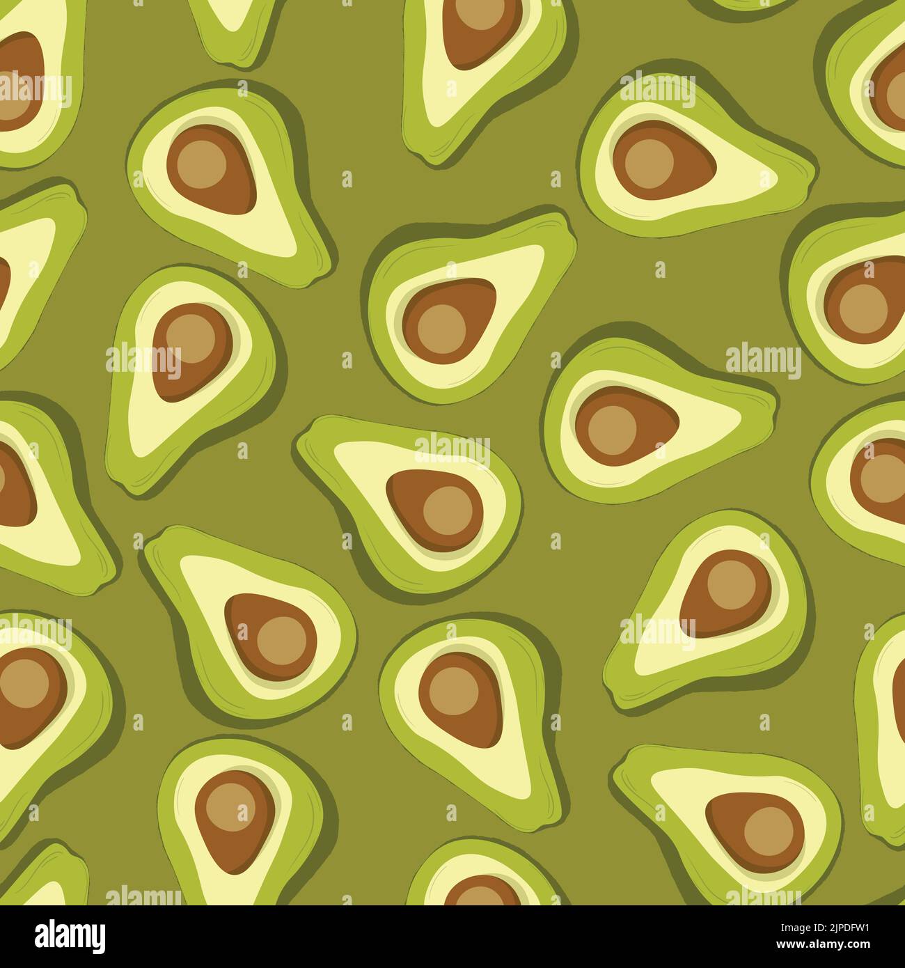 Cute avocado on color background. Green avocados with leaves and slice ...