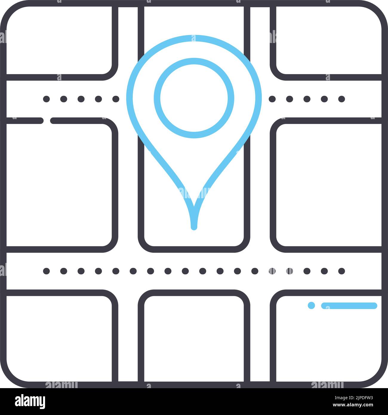 location line icon, outline symbol, vector illustration, concept sign ...