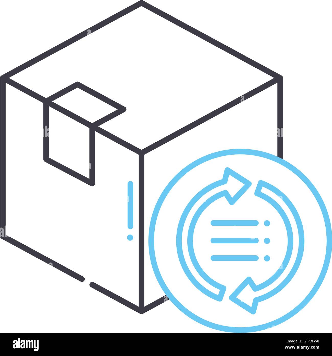 order fulfillment line icon, outline symbol, vector illustration ...