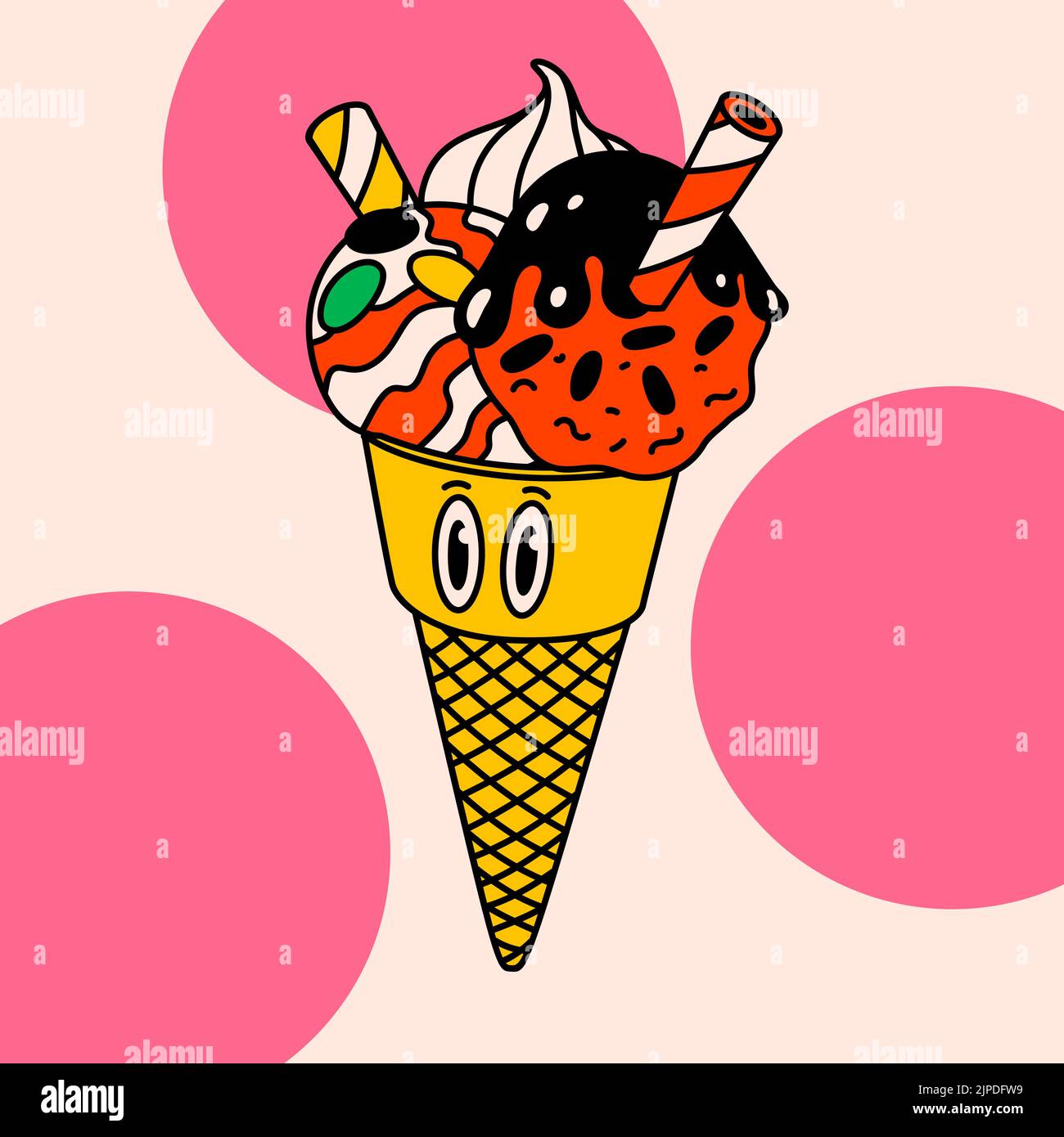 Cartoon vector funny Comic cards. Crazy cartoons Abstract vector ...