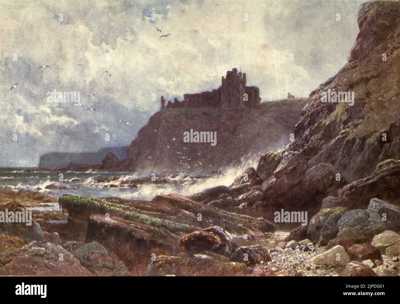 Tantallon Castle, on Coast of Haddingtonshire painted by Sutton Palmer ...