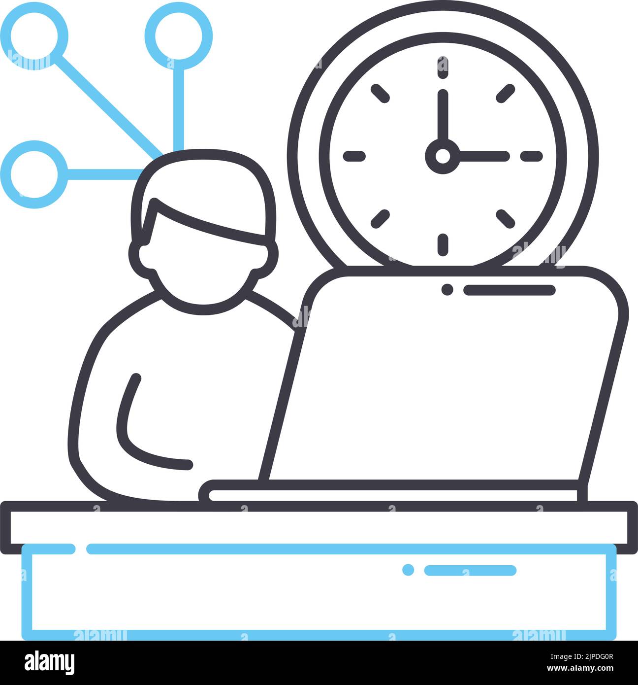 work habits line icon, outline symbol, vector illustration, concept ... work habits line icon, outline symbol, vector illustration, concept ...