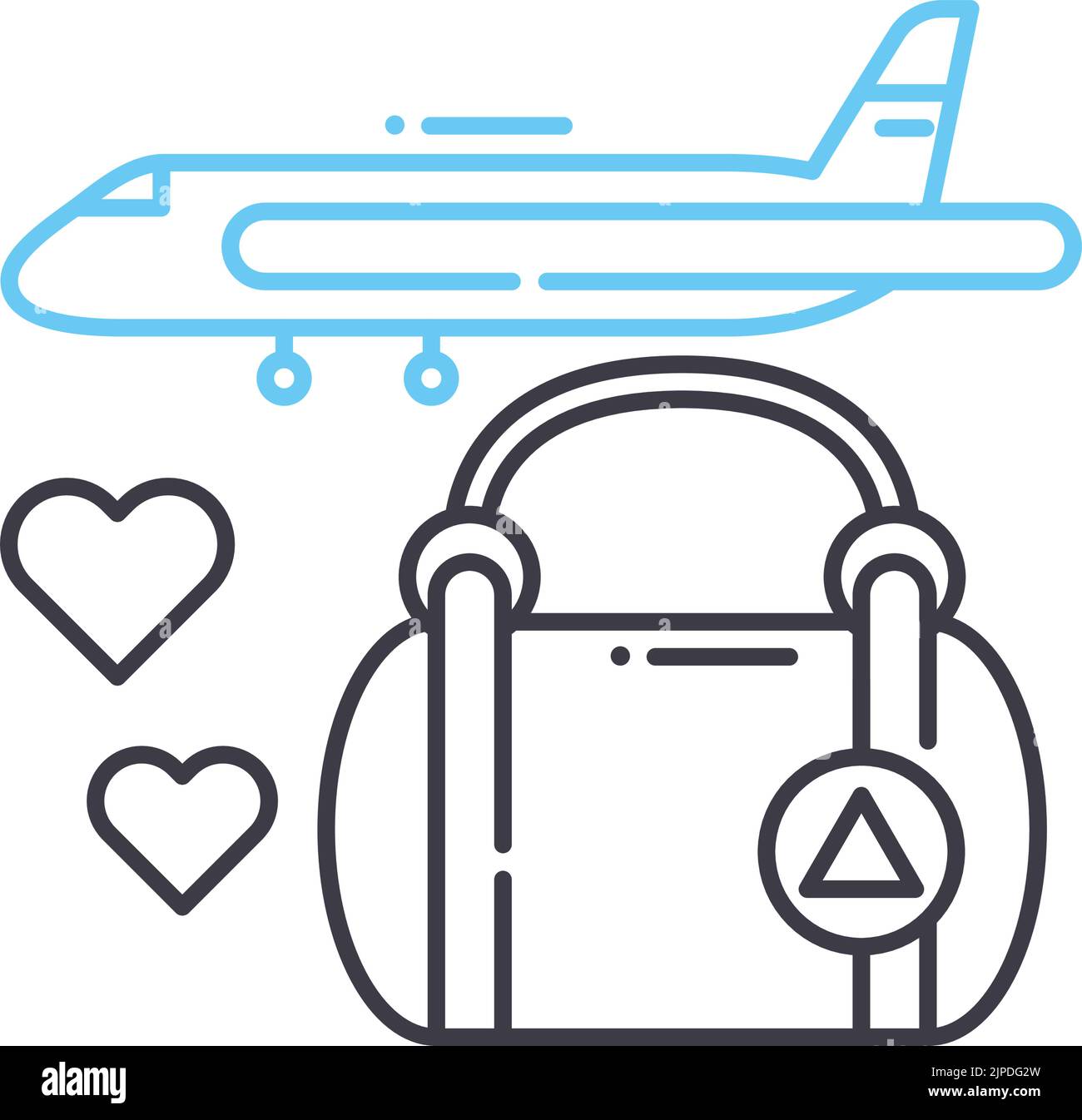 honey moon line icon, outline symbol, vector illustration, concept sign ...