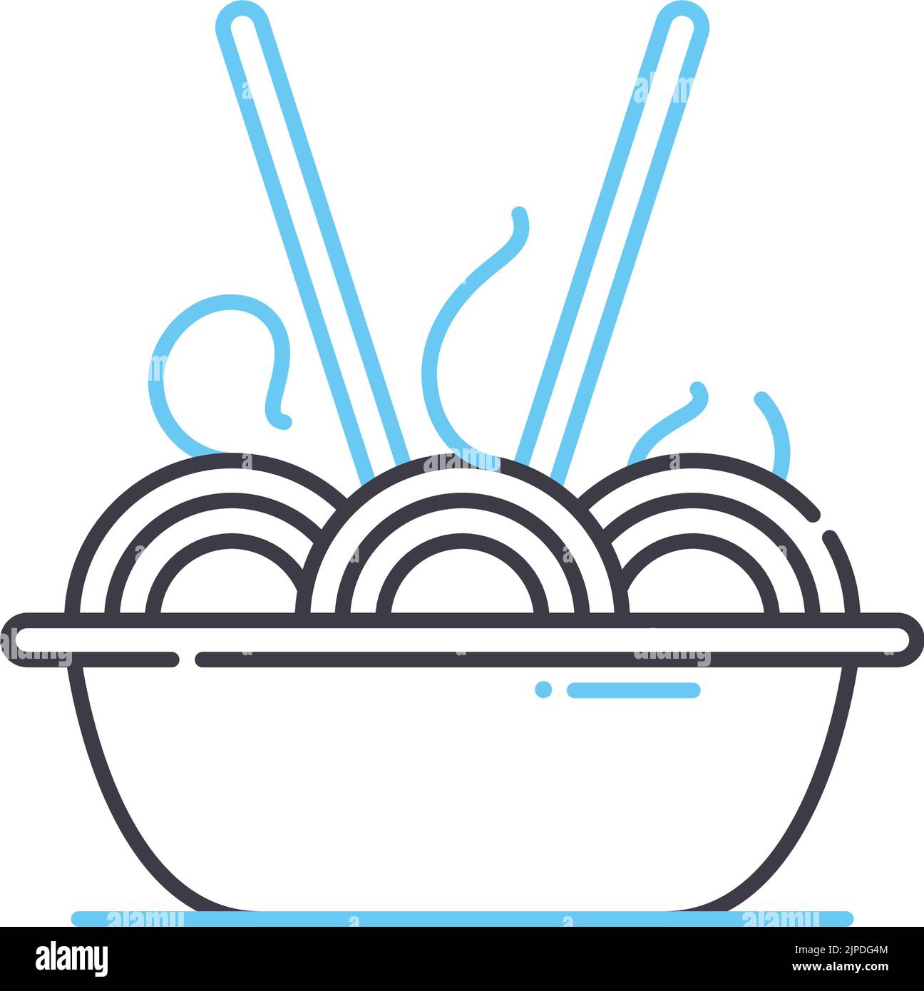 noodle line icon, outline symbol, vector illustration, concept sign ...