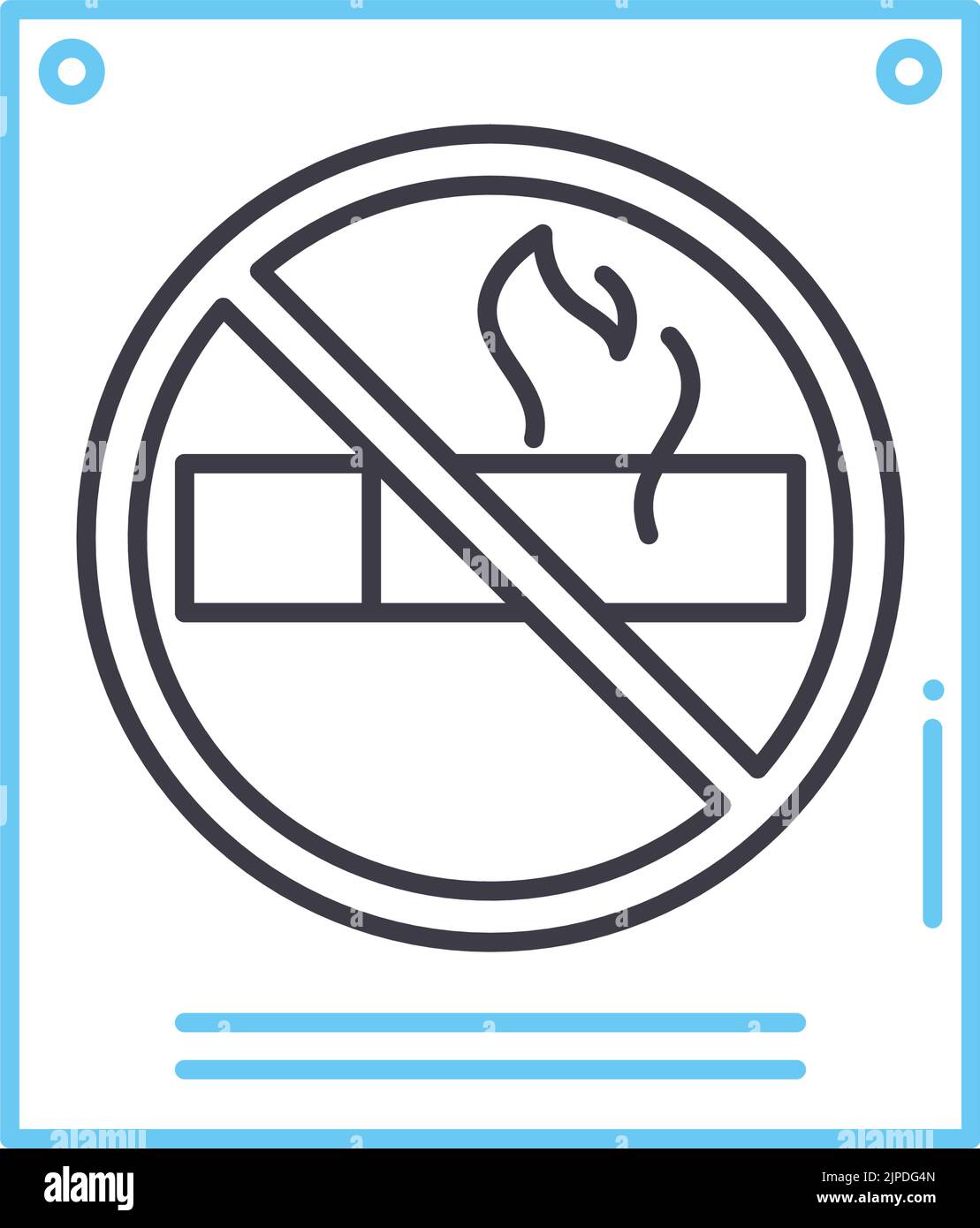 no smoking line icon, outline symbol, vector illustration, concept sign ...