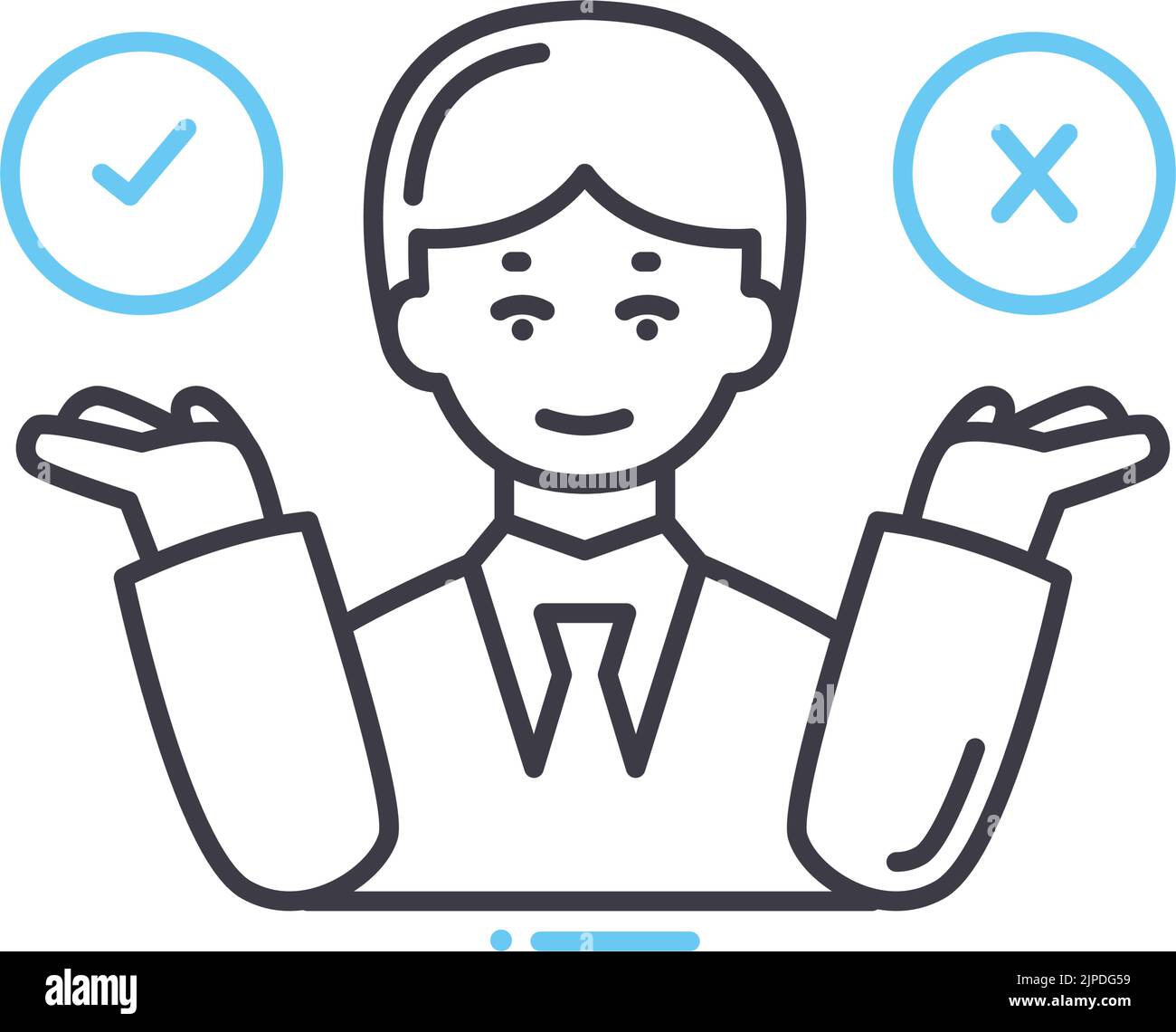 hesitate line icon, outline symbol, vector illustration, concept sign ...