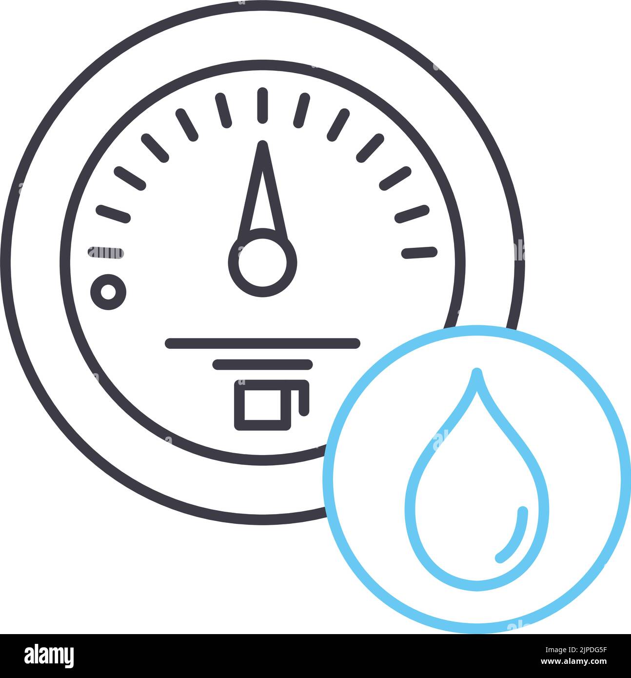 oil gauge line icon, outline symbol, vector illustration, concept sign ...