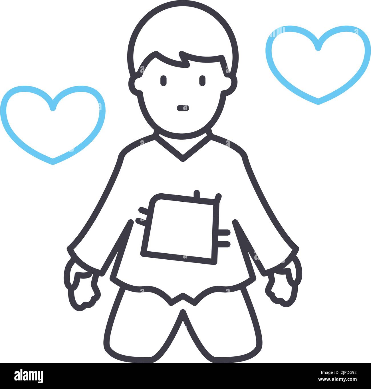 poor line icon, outline symbol, vector illustration, concept sign Stock ...