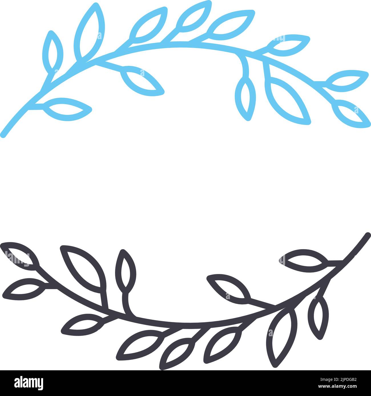 laurel line icon, outline symbol, vector illustration, concept sign ...