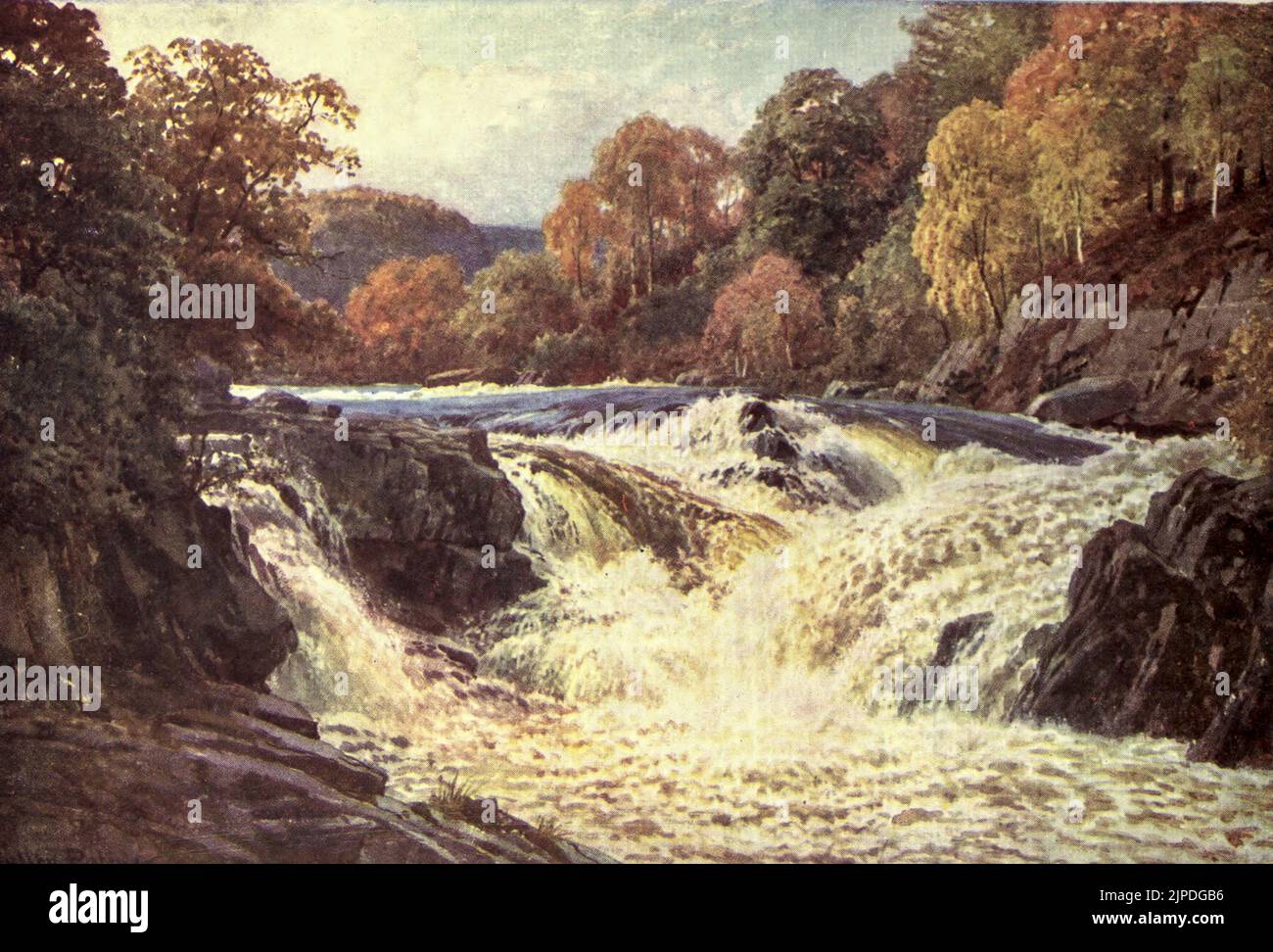The Falls of Tummel, Perthshire painted by Sutton Palmer from the book ...