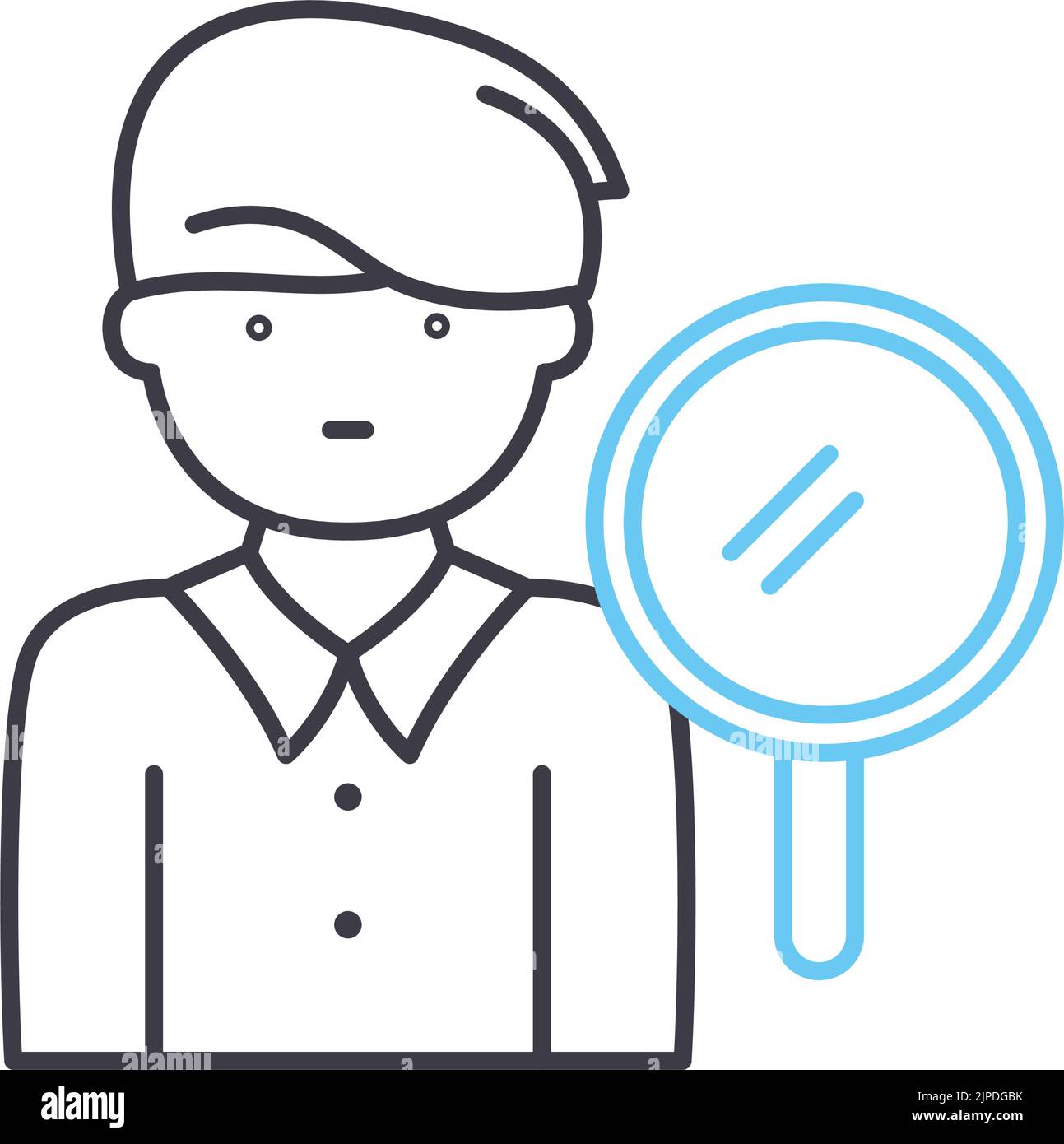 headhunter line icon, outline symbol, vector illustration, concept sign ...