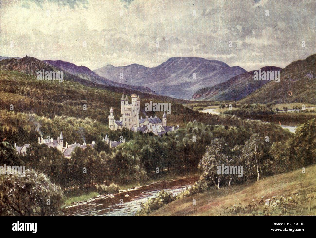 Balmoral, Aberdeenshire painted by Sutton Palmer from the book ' Bonnie ...