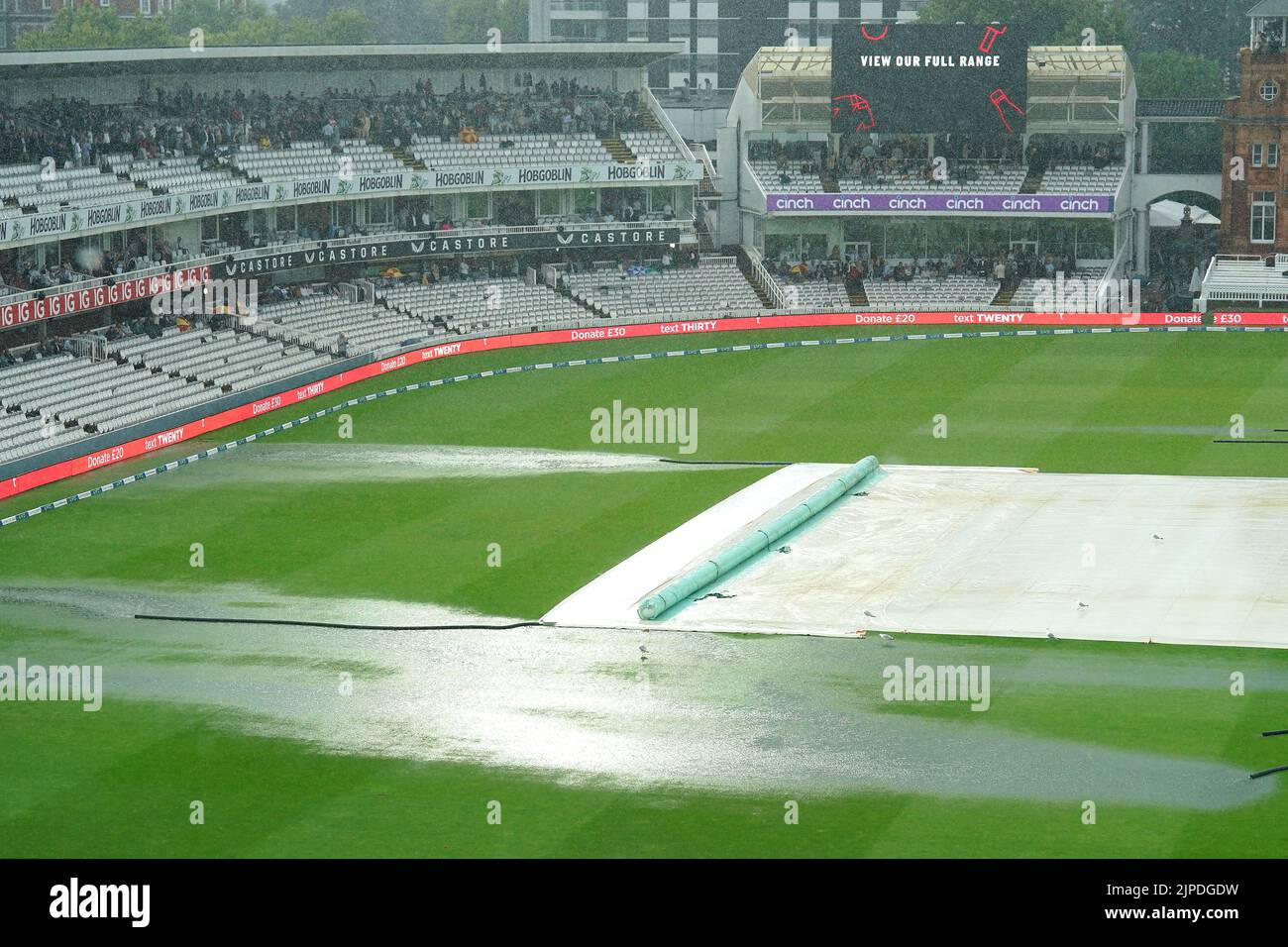 General view of the waterlogged field during day one of the first LV ...