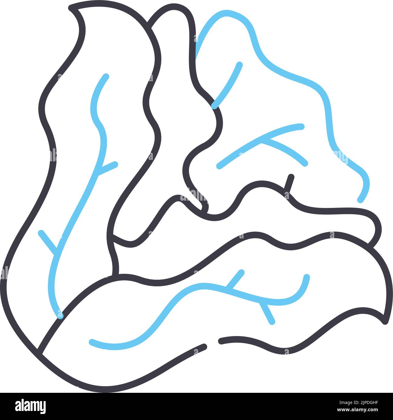 green salad line icon, outline symbol, vector illustration, concept ...