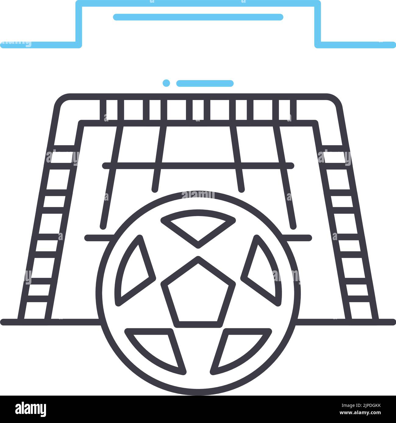 goal line icon, outline symbol, vector illustration, concept sign Stock ...