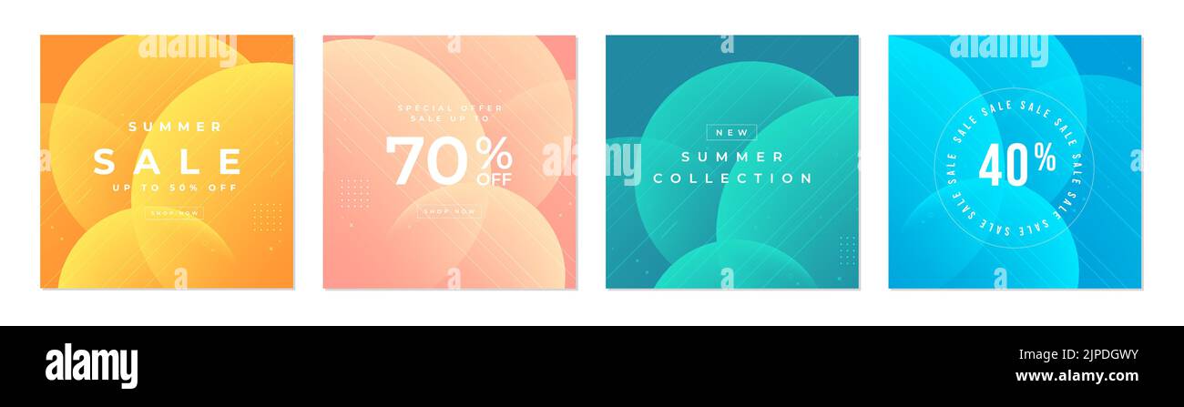 Set of sale banner template design. Special offers and promotion square ...