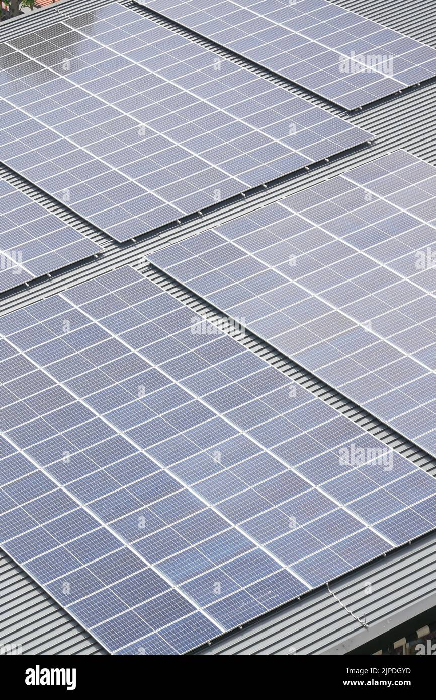 Solar pannels on a roof top Stock Photo - Alamy