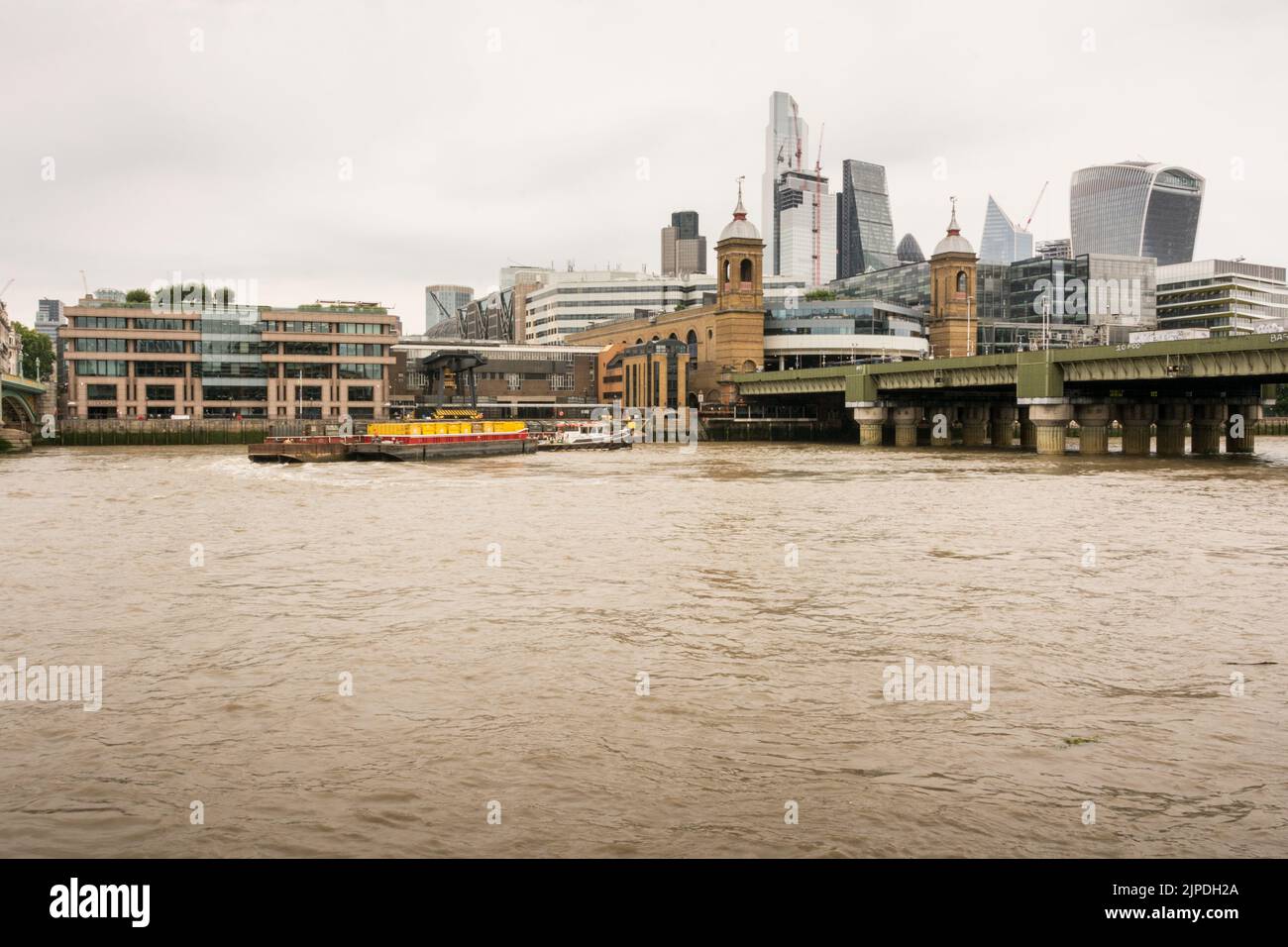 Cannon Street Railway Bridge, Walbrook Wharf and the City of London ...