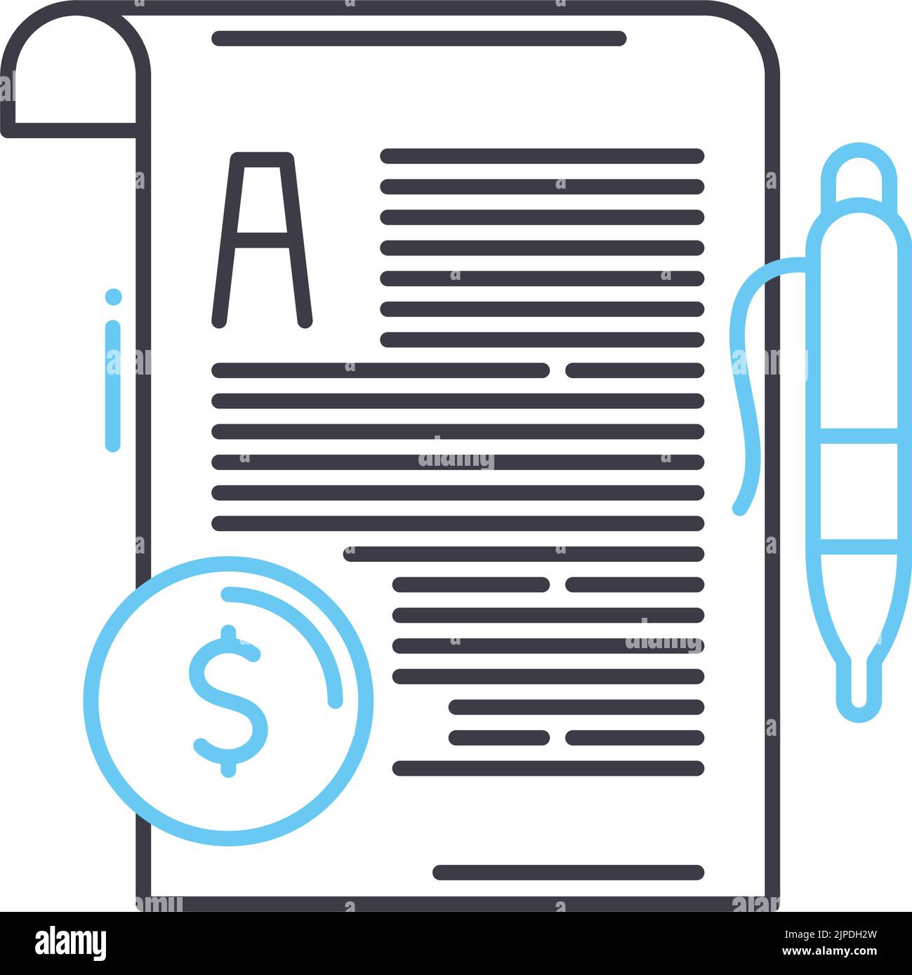 paid articles line icon, outline symbol, vector illustration, concept ...