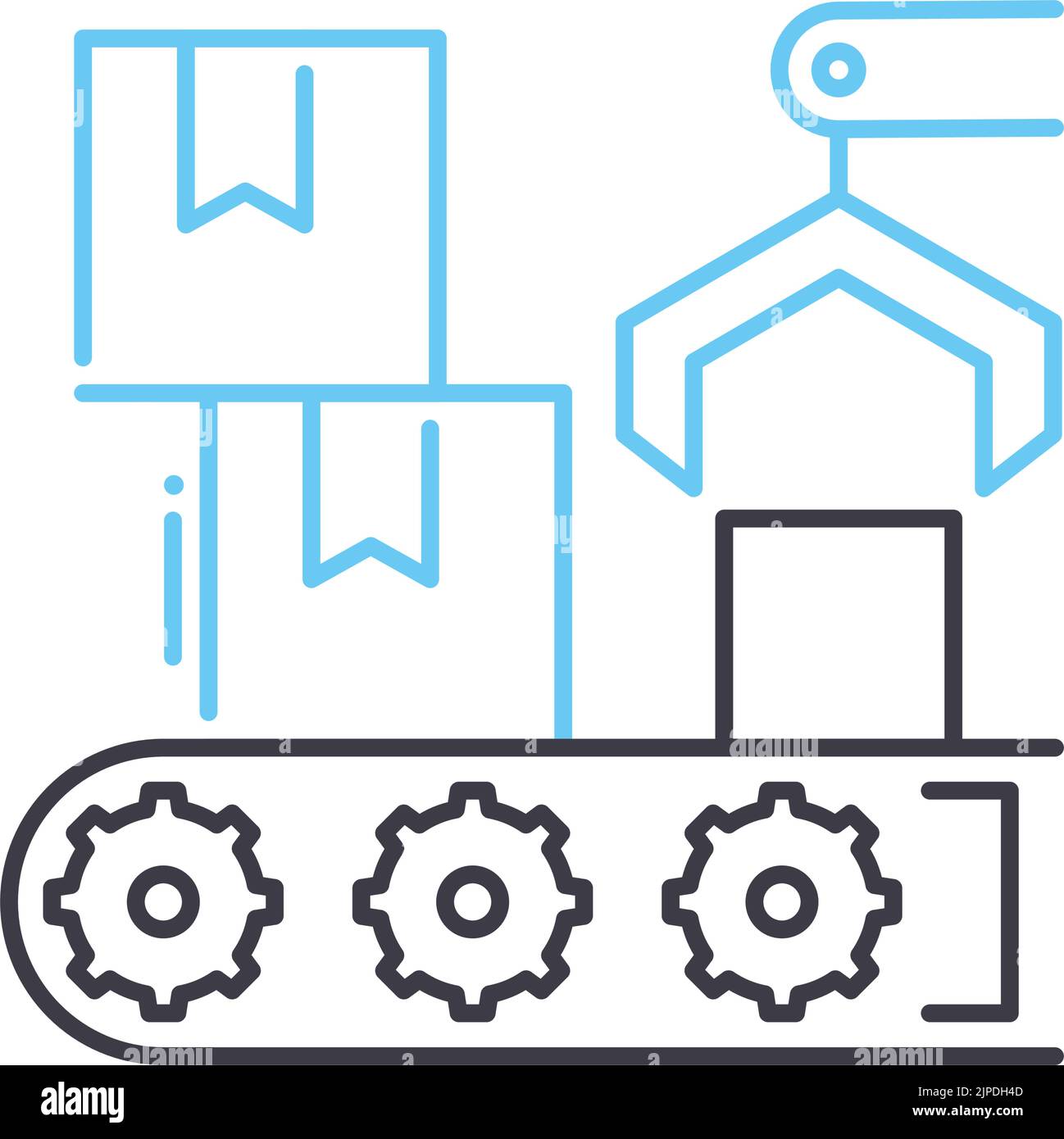 production line line icon, outline symbol, vector illustration, concept ...
