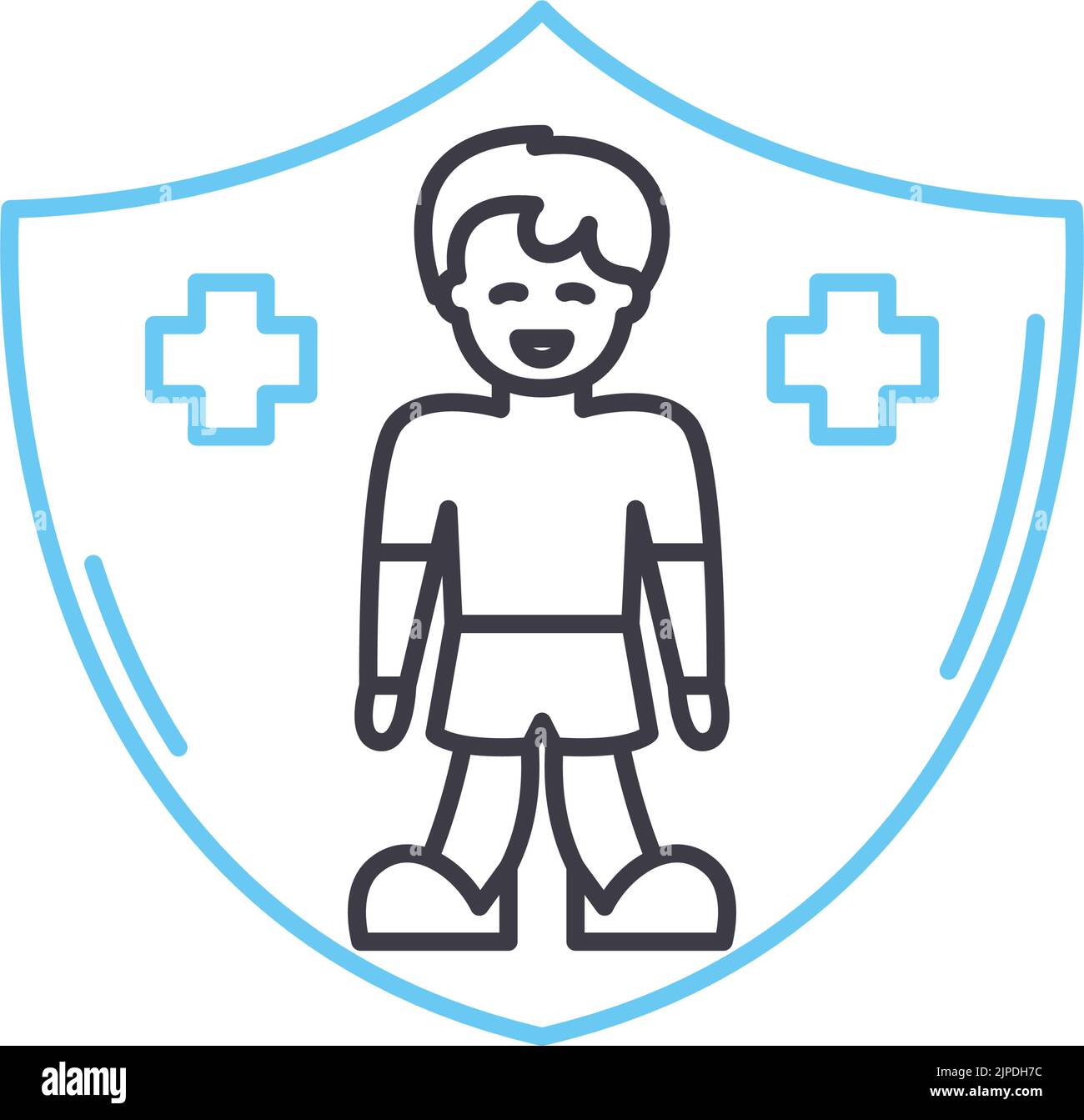 for children line icon, outline symbol, vector illustration, concept ...