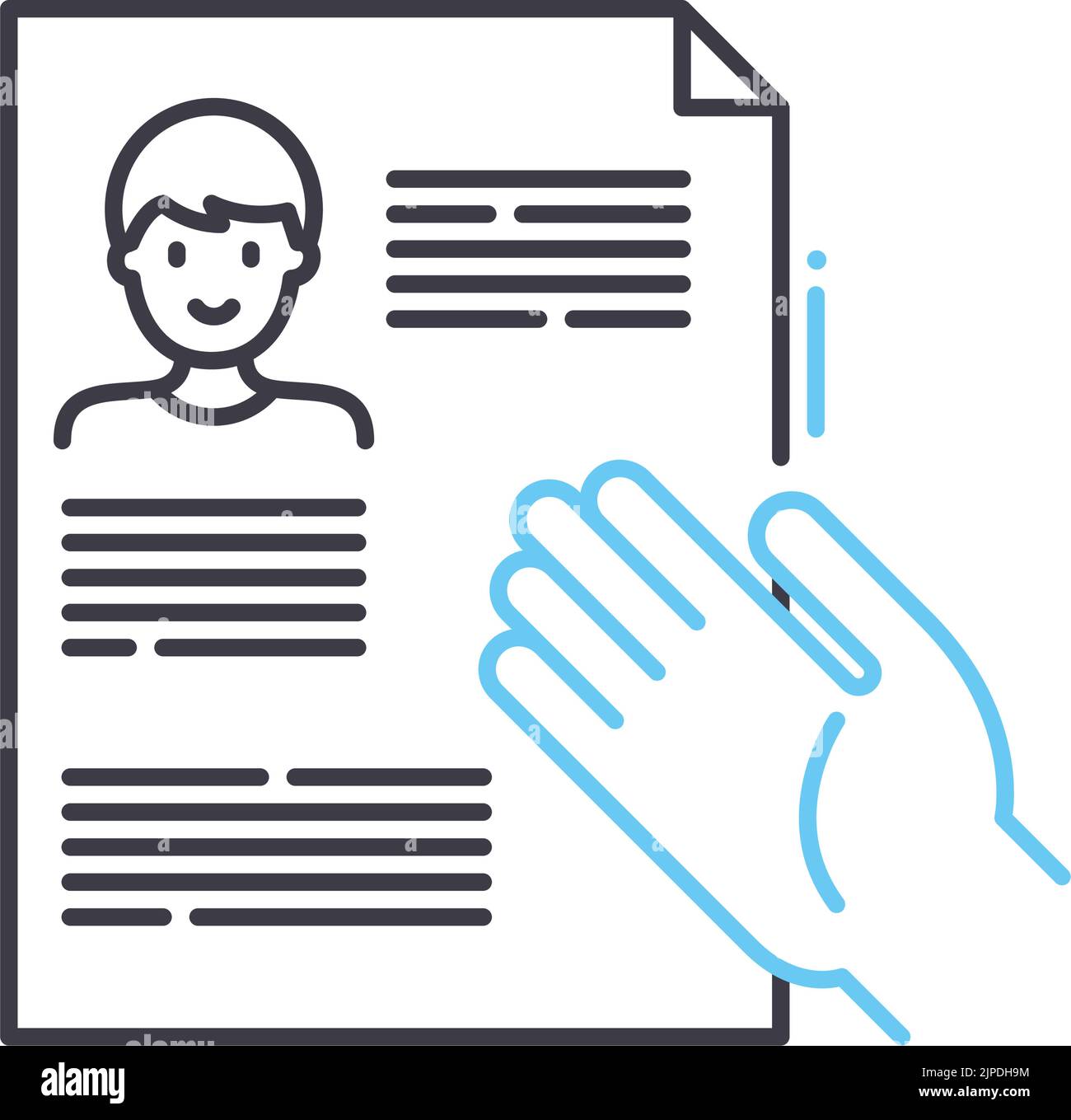 resume line icon, outline symbol, vector illustration, concept sign ...