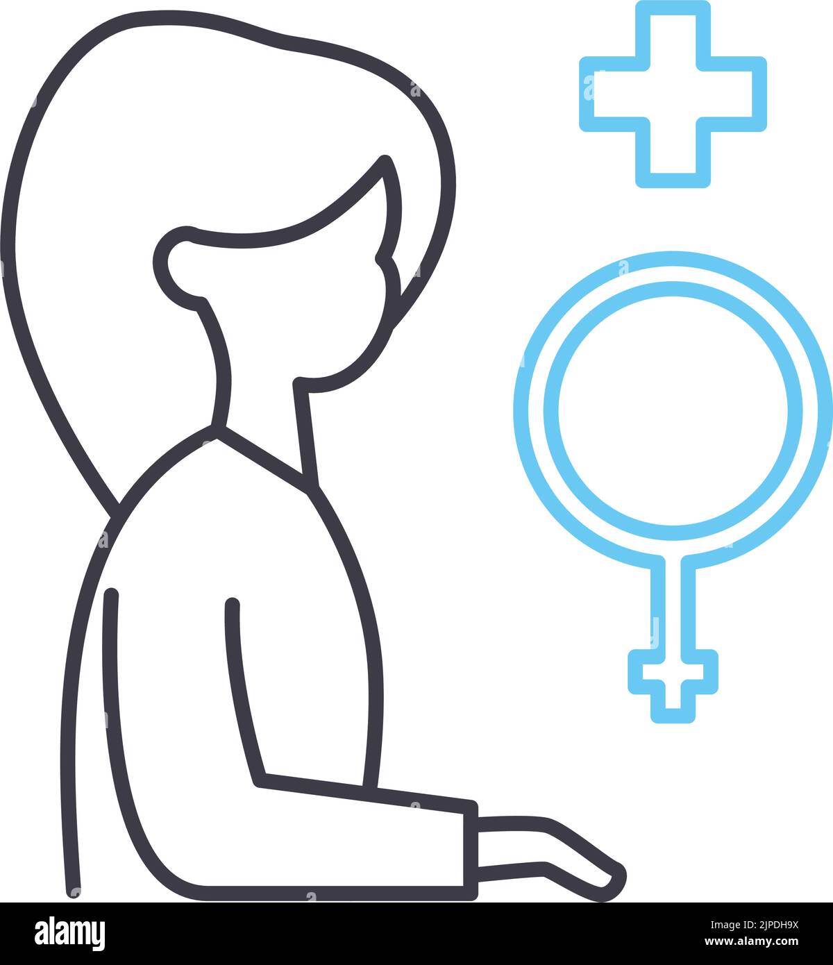 gynecologist line icon, outline symbol, vector illustration, concept ...