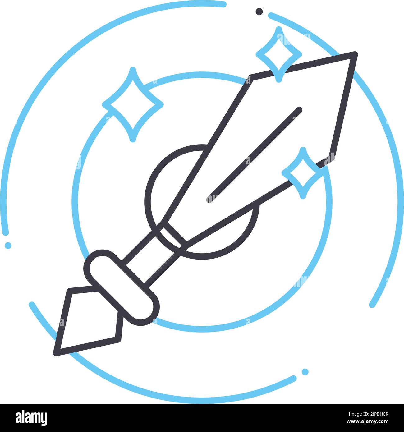 sword fighting line icon, outline symbol, vector illustration, concept ...