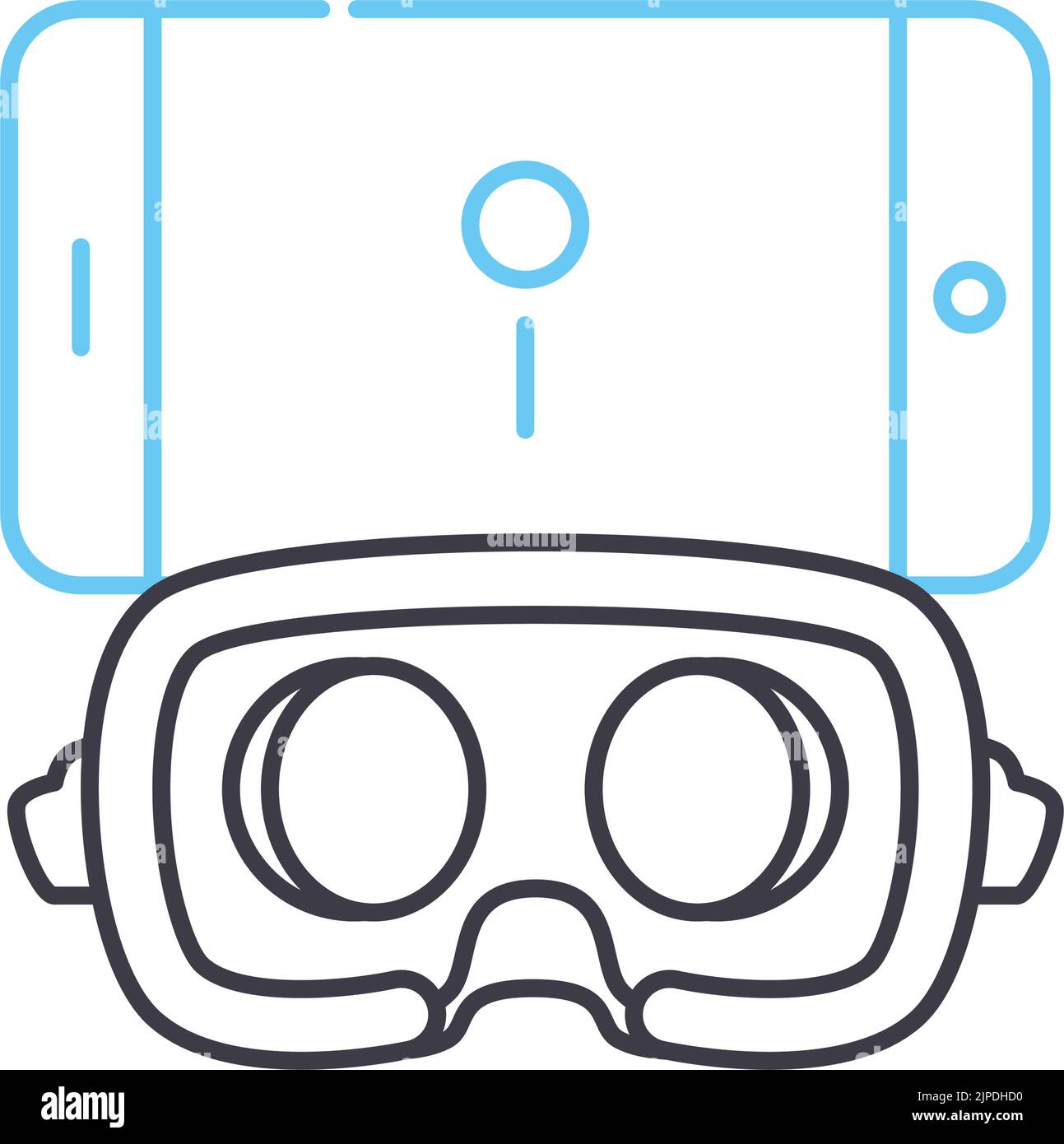 vr glasses for smatphone line icon, outline symbol, vector illustration ...