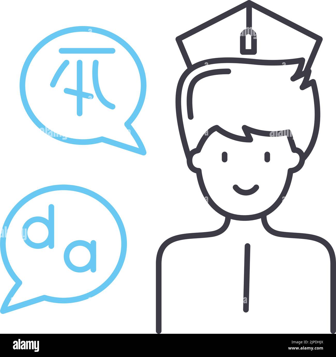 learning foreign languages line icon, outline symbol, vector ...