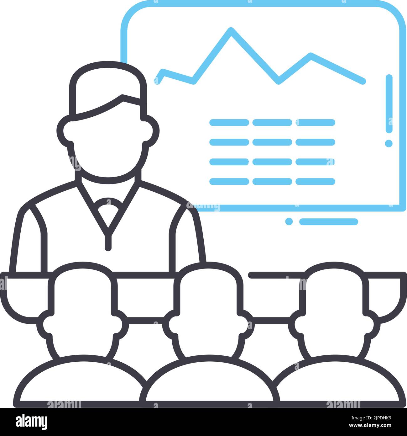 meeting line icon, outline symbol, vector illustration, concept sign ...