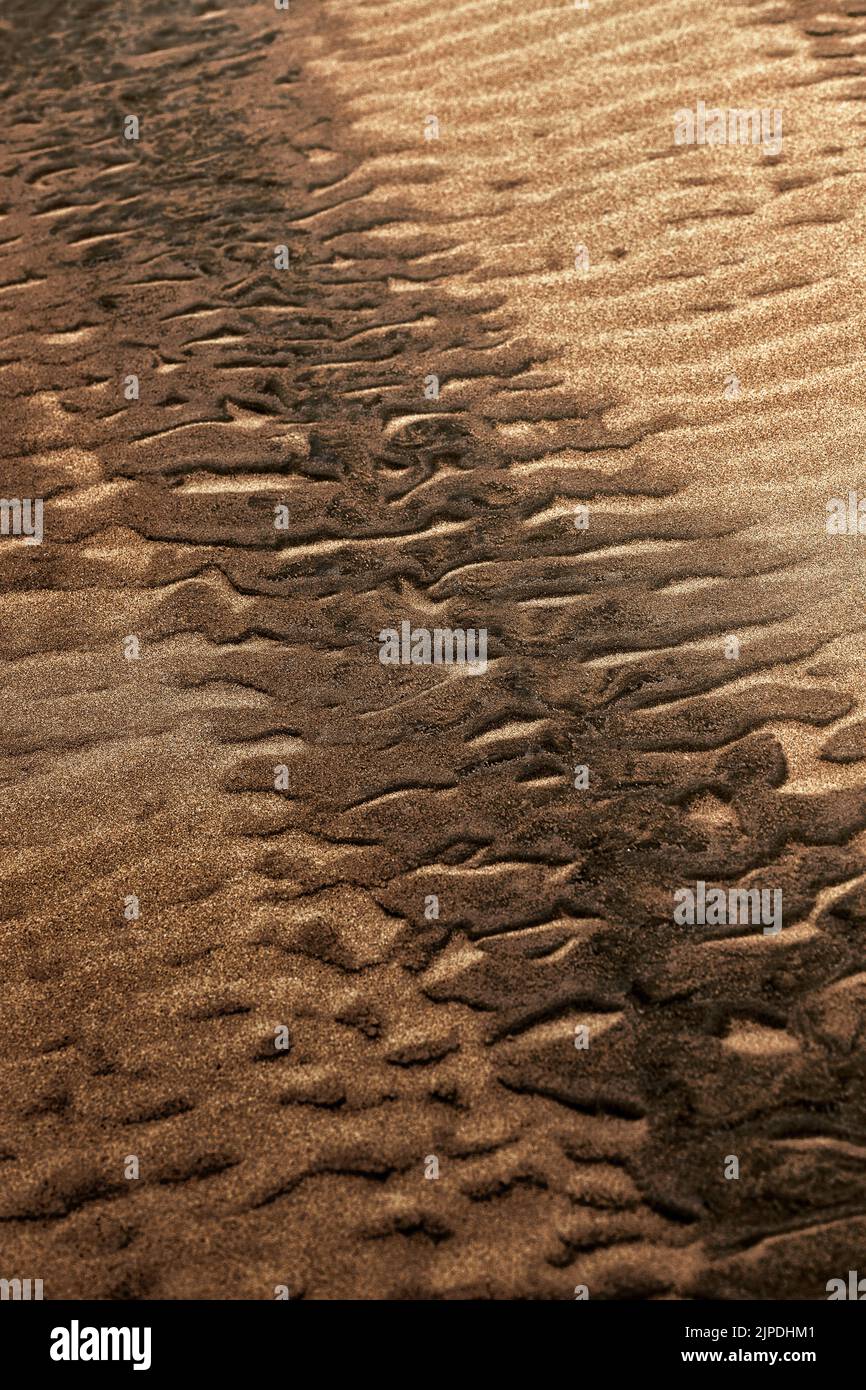 natural sand pattern on the beach. Sand surface with pattern, sand ...