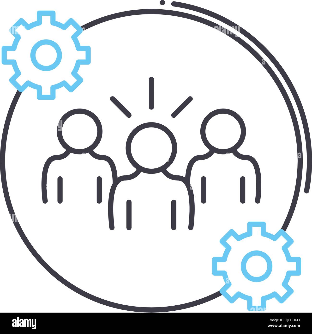 team skills line icon, outline symbol, vector illustration, concept ...