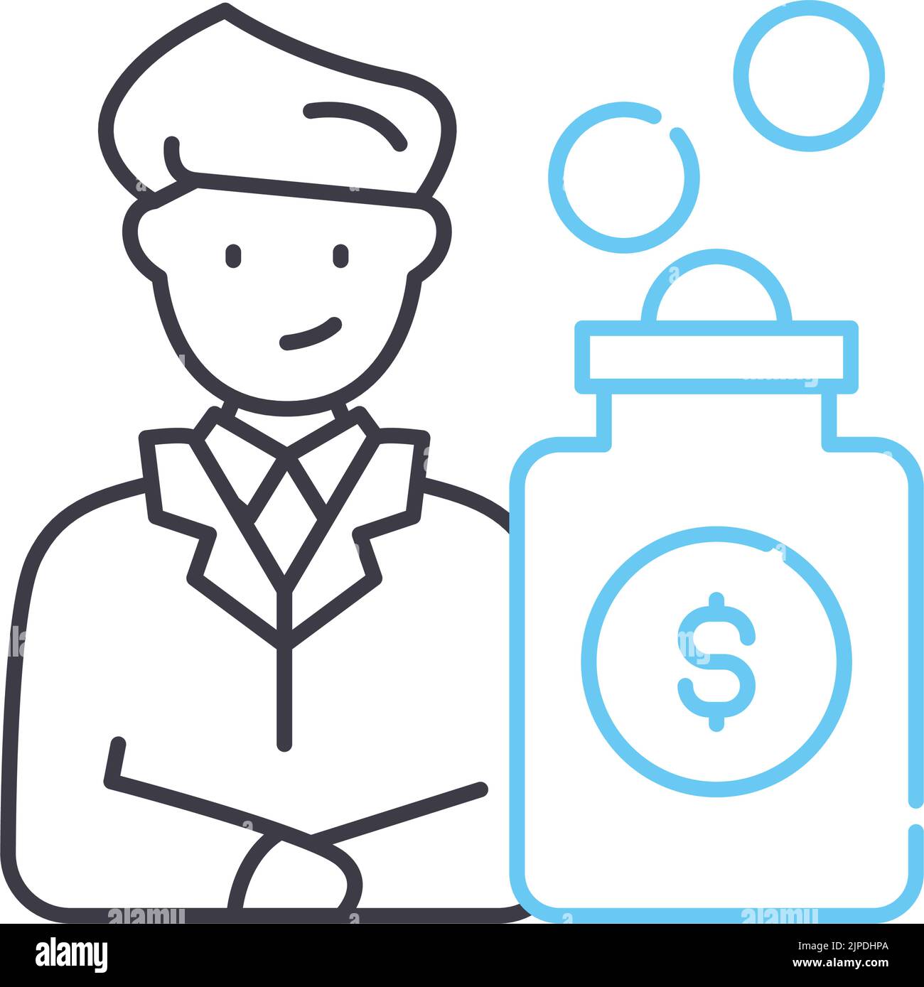 individual financial advisor line icon, outline symbol, vector ...