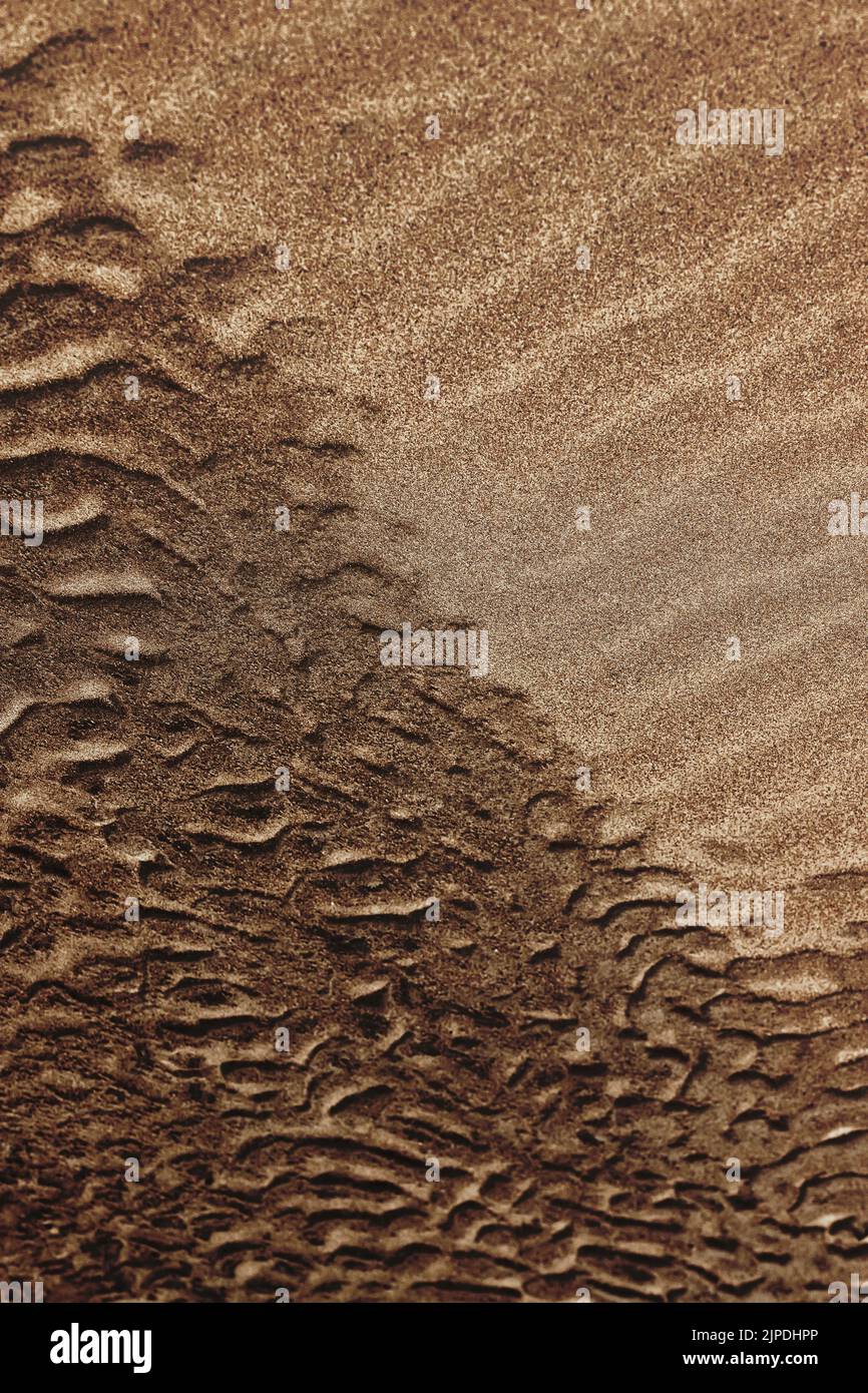 natural sand pattern on the beach. Sand surface with pattern, sand ...