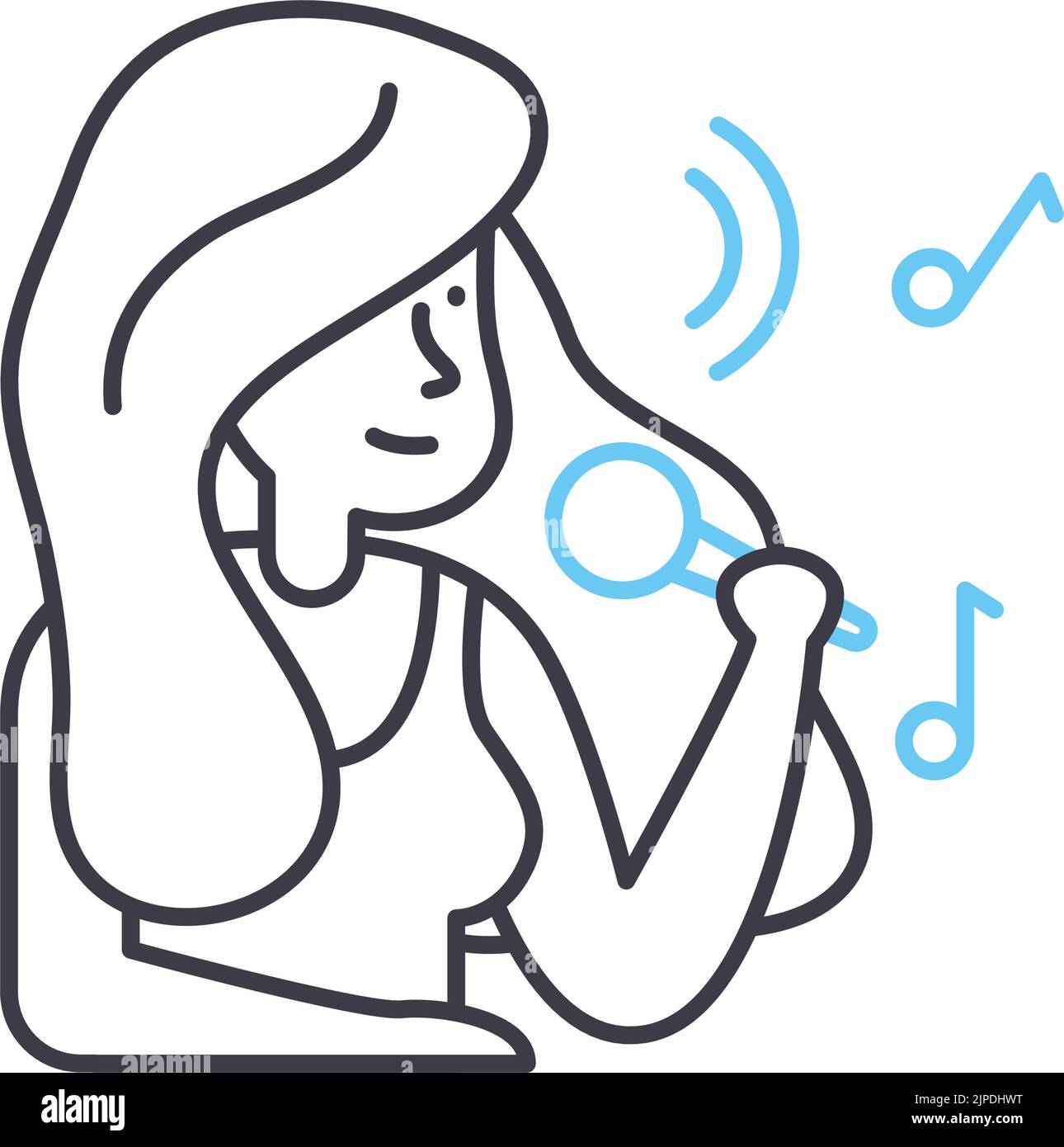soloist line icon, outline symbol, vector illustration, concept sign ...