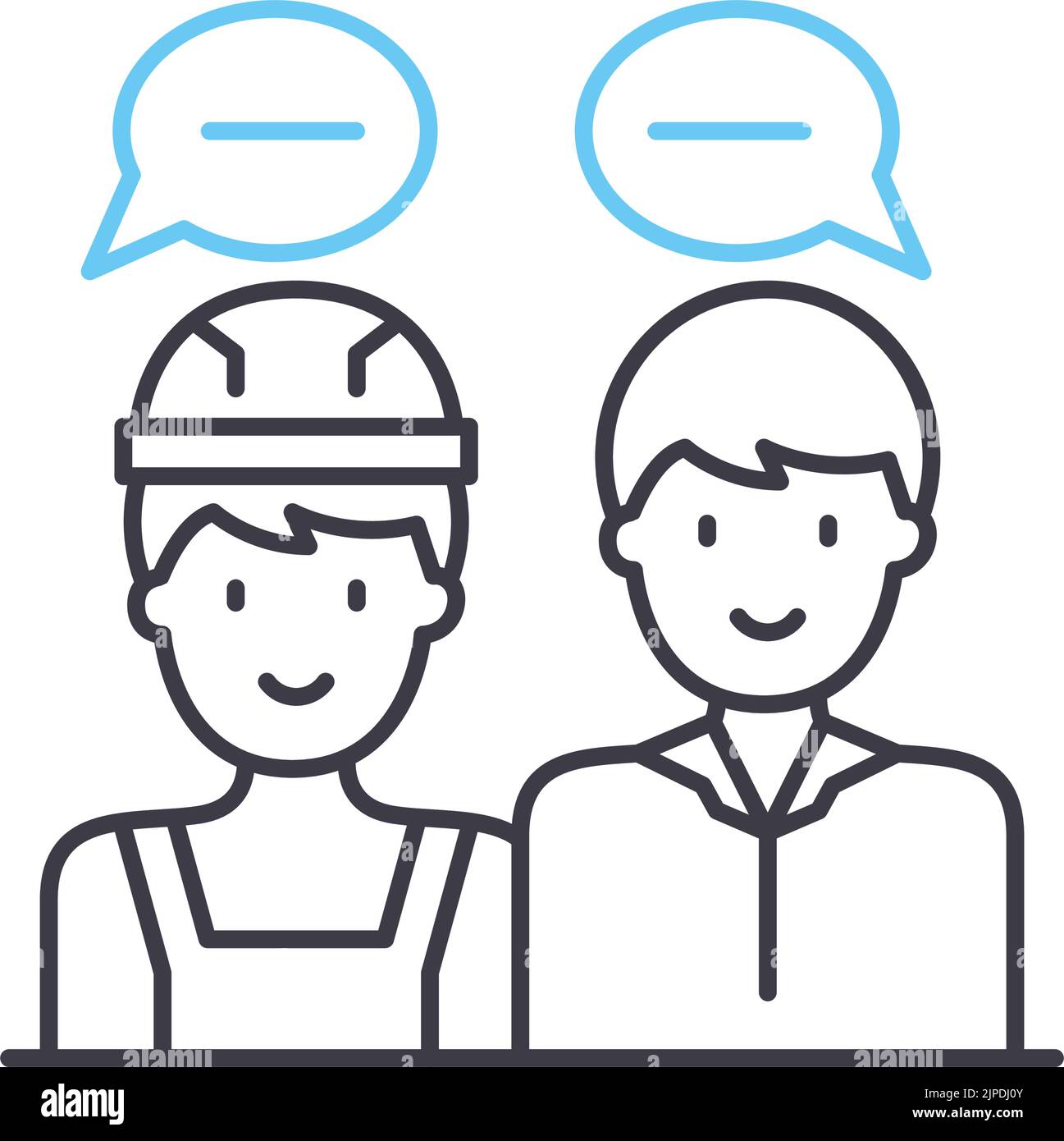 labor dispute line icon, outline symbol, vector illustration, concept ...