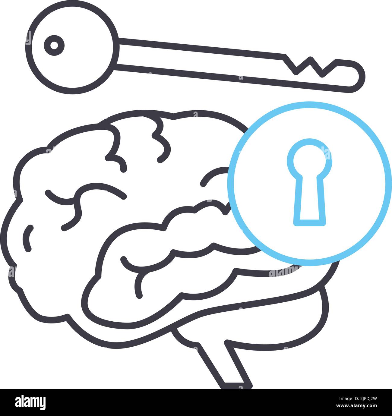 mind secret line icon, outline symbol, vector illustration, concept ...