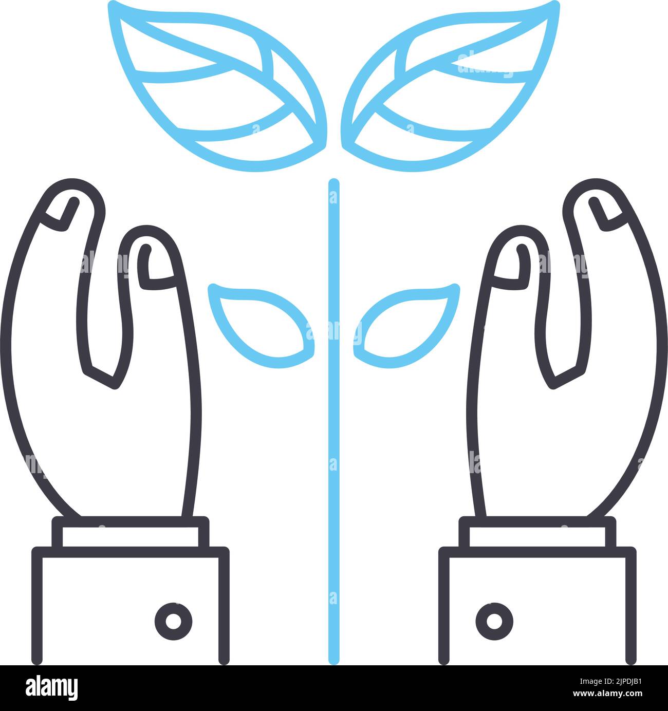 plant coservation line icon, outline symbol, vector illustration ...