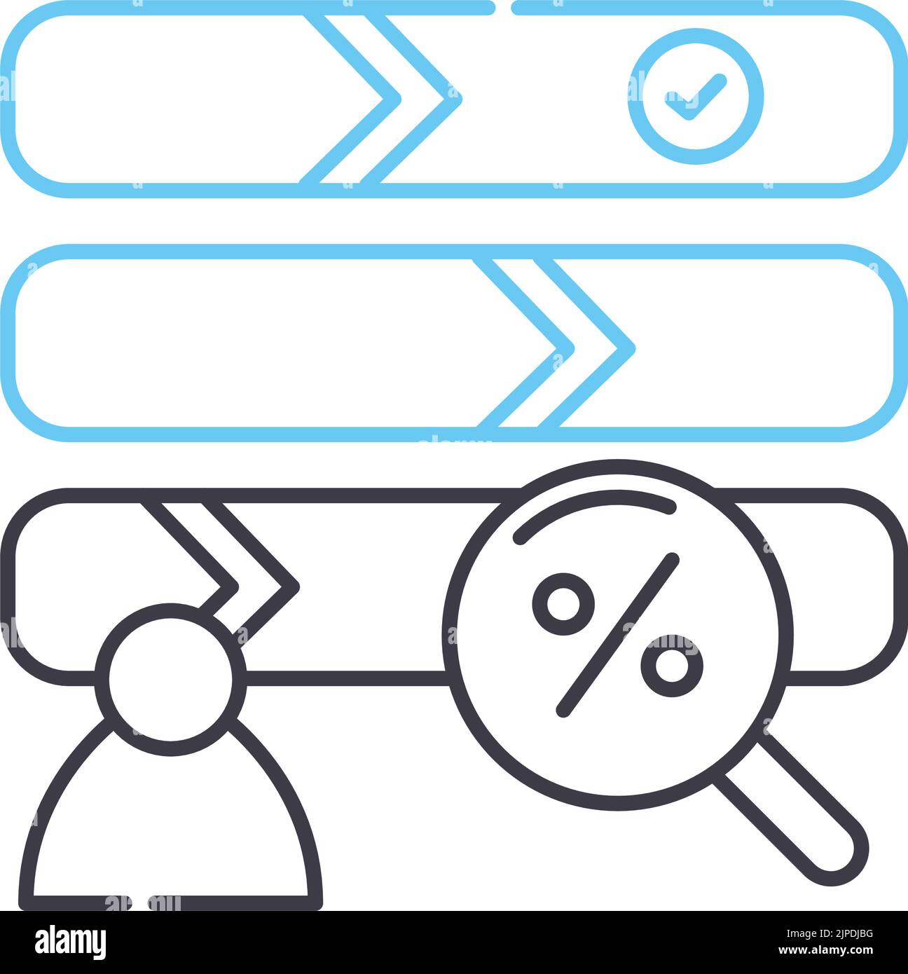 vote counting line icon, outline symbol, vector illustration, concept ...