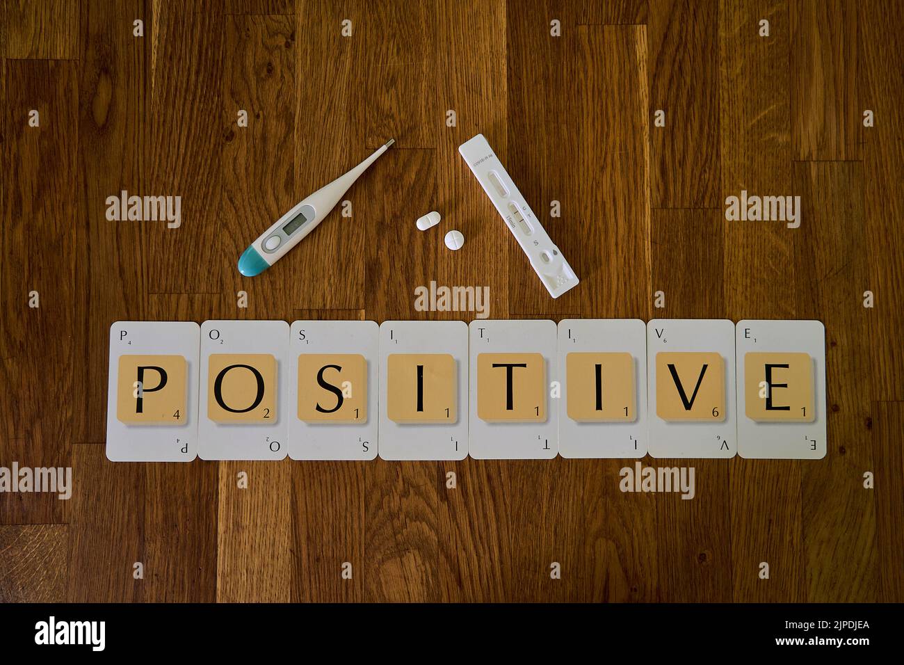 positive corona swipe test showing two bars for Covid 19 infection ...