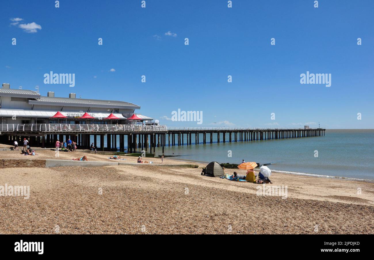 The beach and pier at Felixstowe, Suffolk, England, UK Stock Photo - Alamy