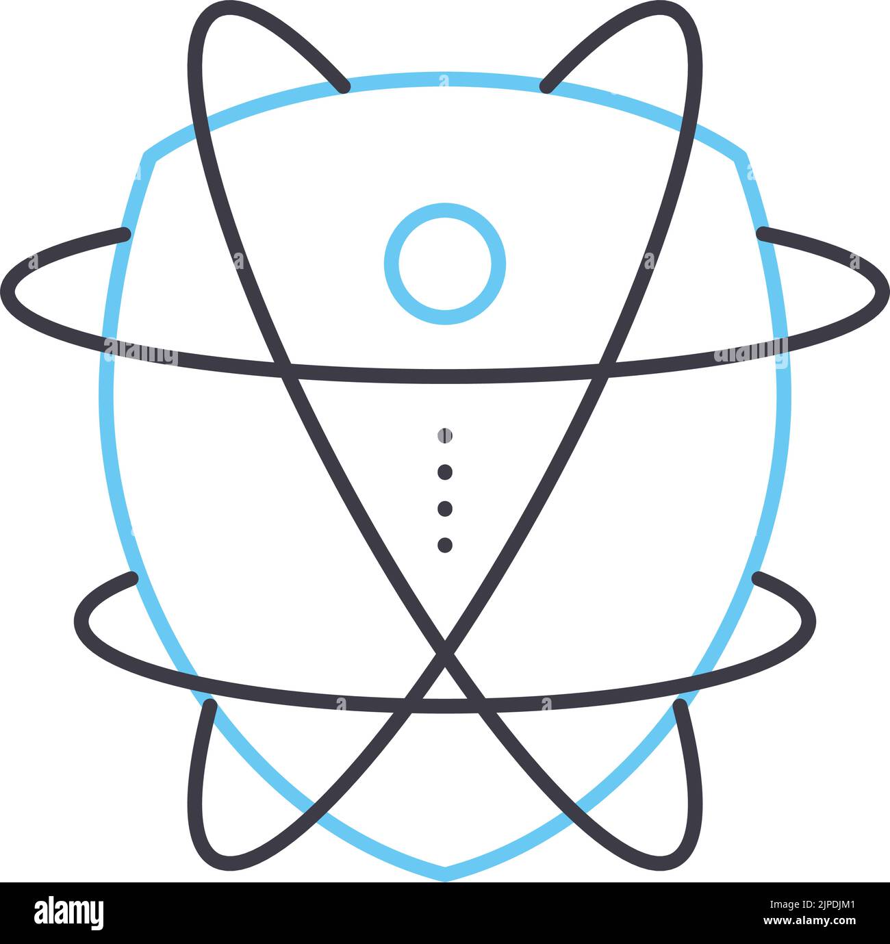 protective shield line icon, outline symbol, vector illustration ...