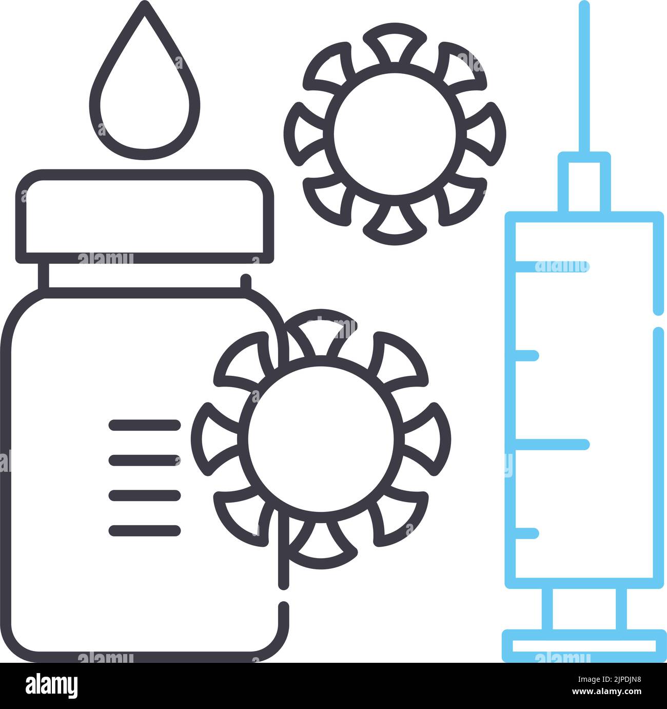 vaccination line icon, outline symbol, vector illustration, concept ...