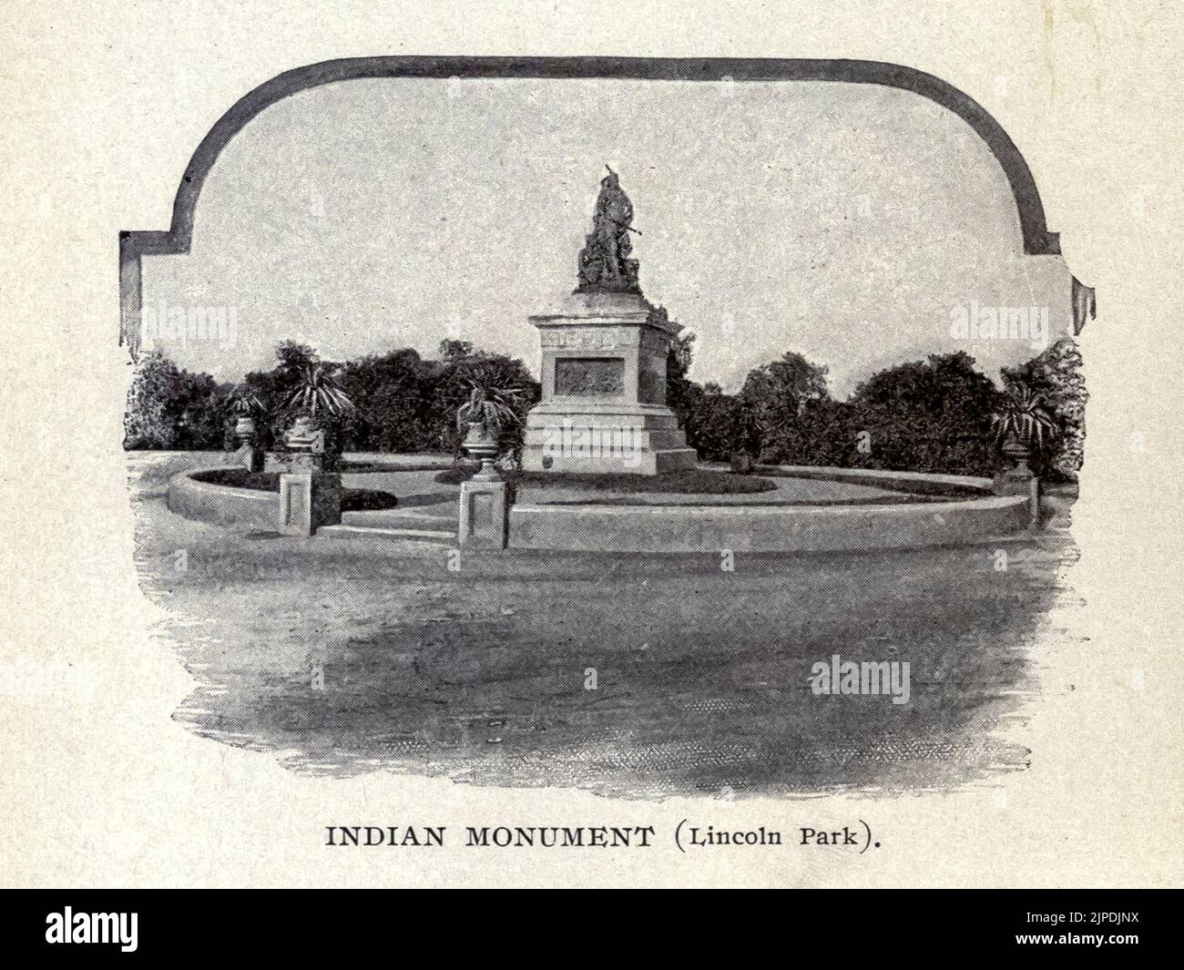 INDIAN MONUMENT Lincoln Park from the guide book ' Picturesque Chicago ...