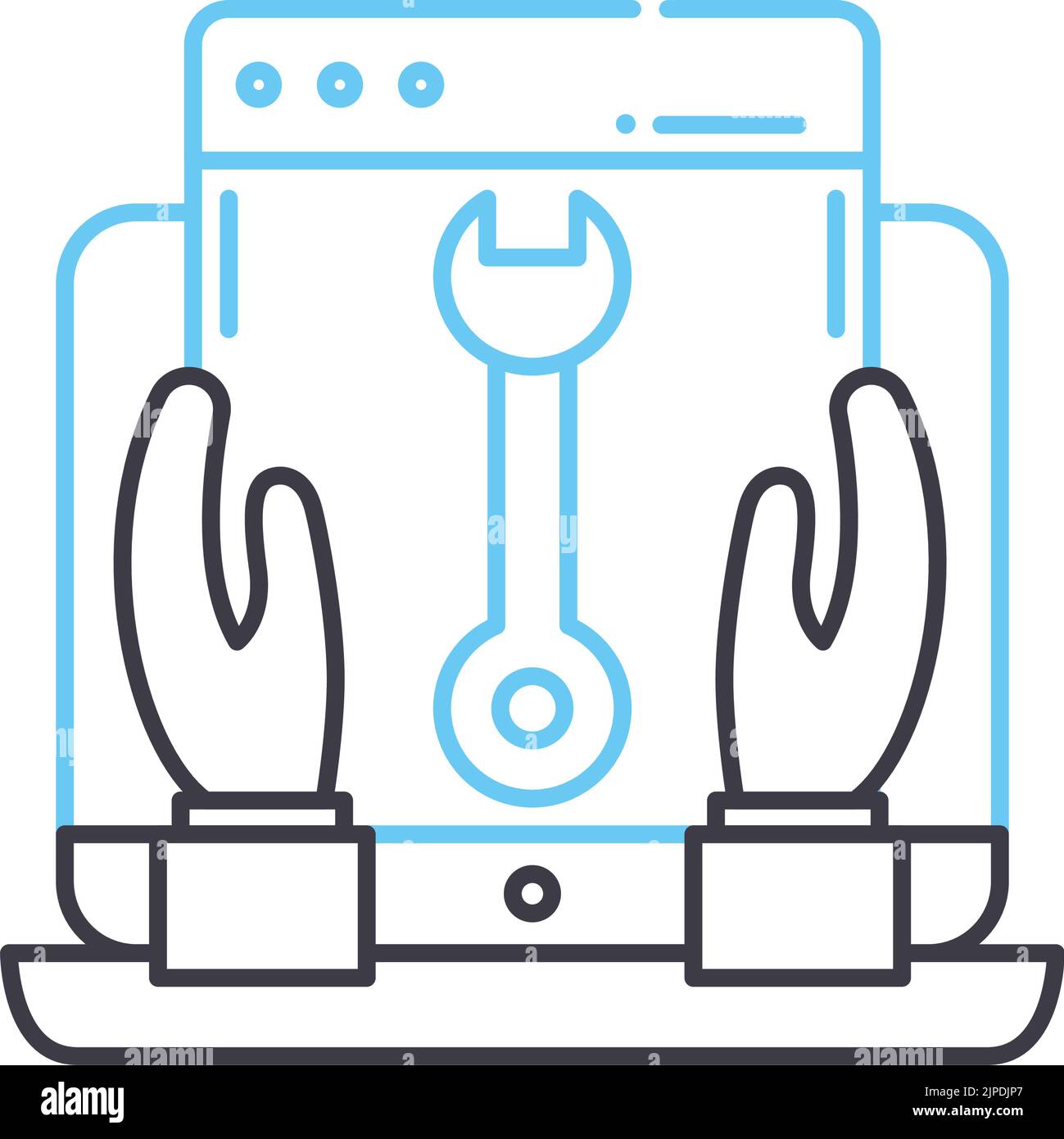 maintenance line icon, outline symbol, vector illustration, concept ...