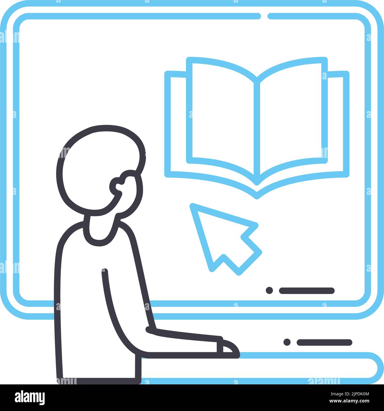 reader line icon, outline symbol, vector illustration, concept sign ...