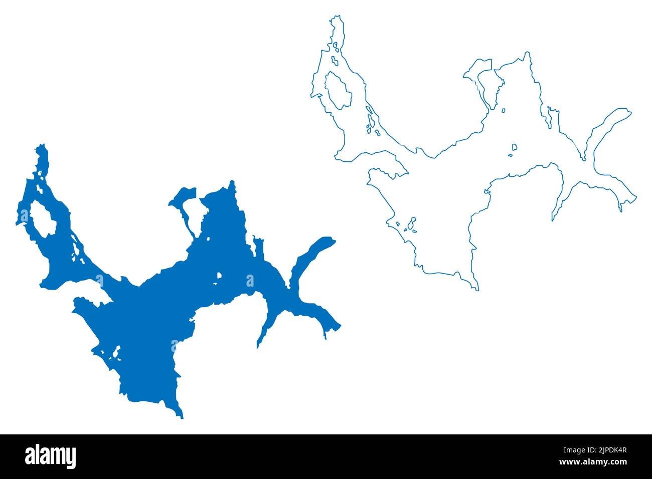 Lake Greve (South America, Republic of Chile) map vector illustration ...