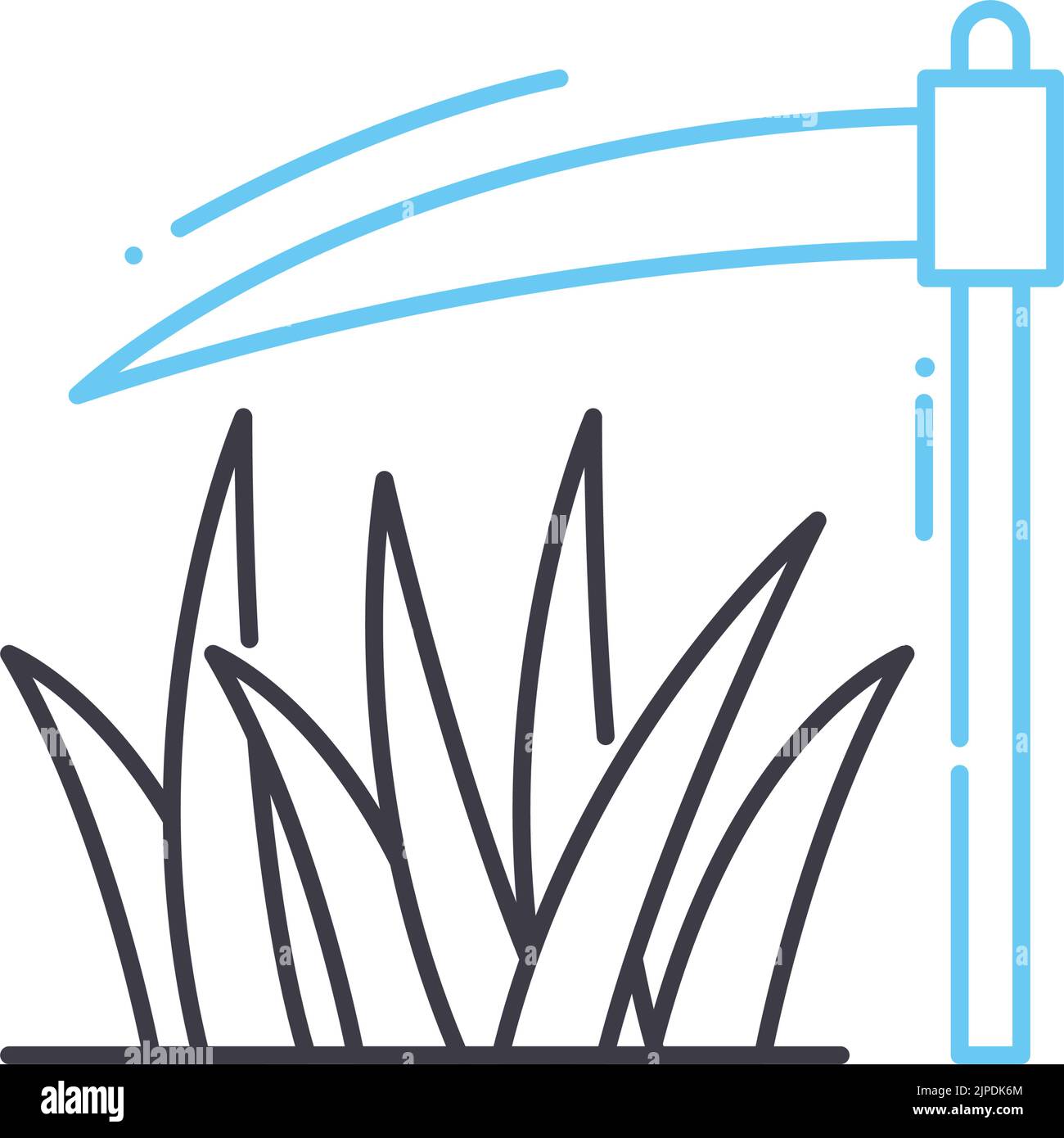 scythe line icon, outline symbol, vector illustration, concept sign ...